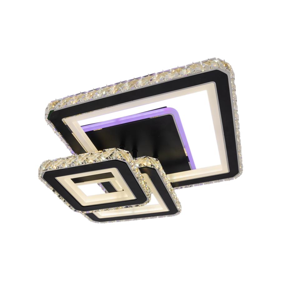 Lustra Led cristal cu Telecomanda, 168W, Negru, Dimabila, RGB - eMAG.ro