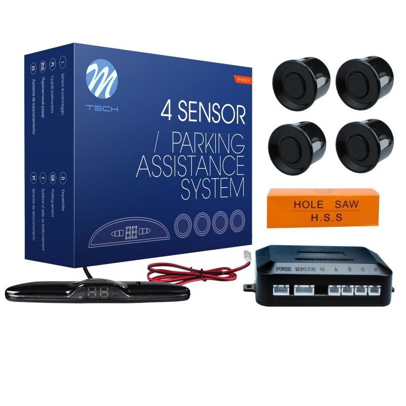Set 4 senzori de parcare spate cu afisaj led pentru toate marcile auto chipset avansat pentru o ...