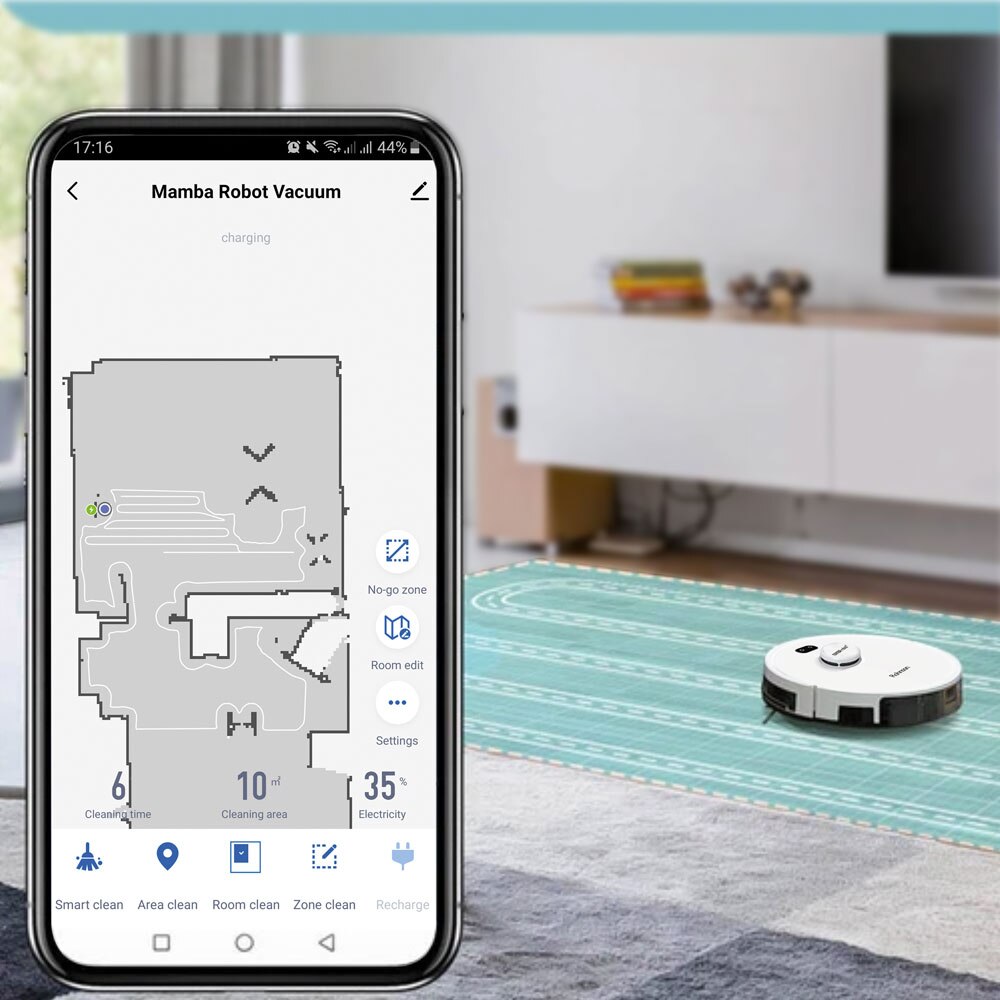 Robot aspirator cu mop si Wi-Fi, Rohnson Mamba Robot+ RM02 - eMAG.ro