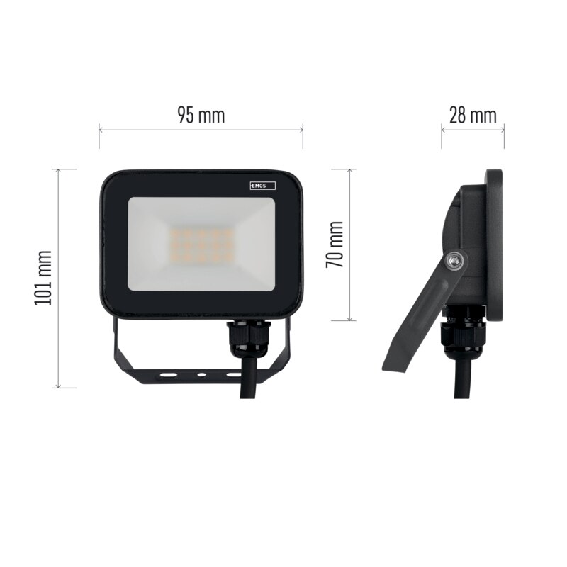 Proiector LED, Emos, 10W, 1100lm, Negru - eMAG.ro