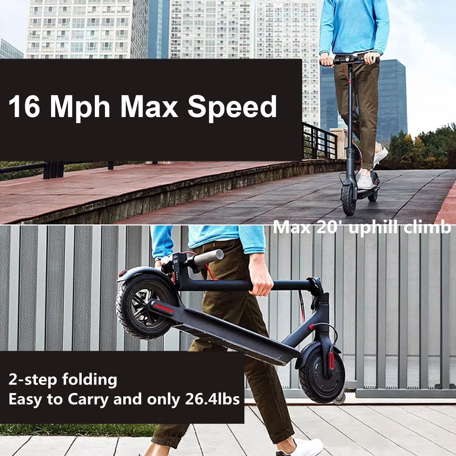 Trotineta electrica QMWHEEL, 350W, 7,5 Ah, Viteza maxima 30km/h ...