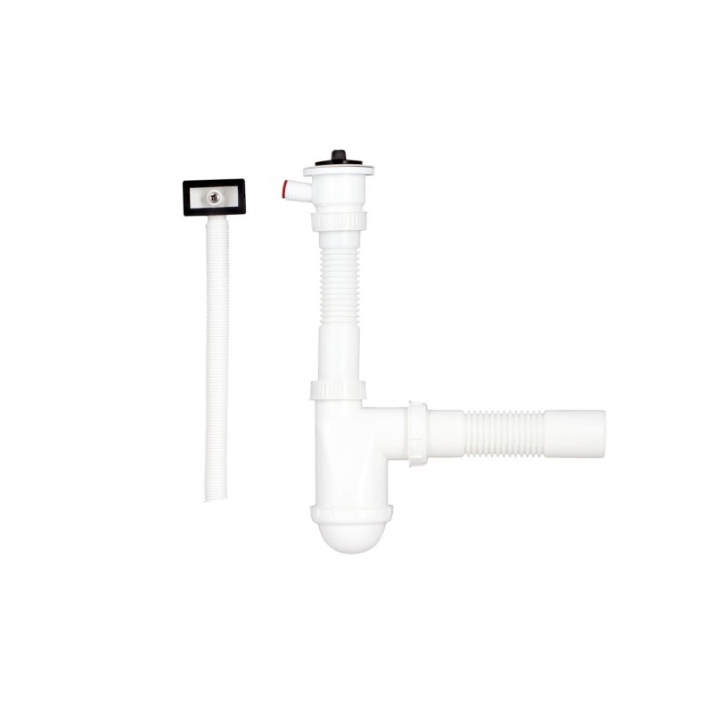 Set sifon pentru bucatarie, Plastic, Alb - eMAG.ro