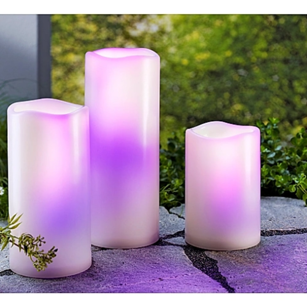 Set lumanari LED, JUP, Cu telecomanda, Lumina in 12 culori, Impermeabil ...