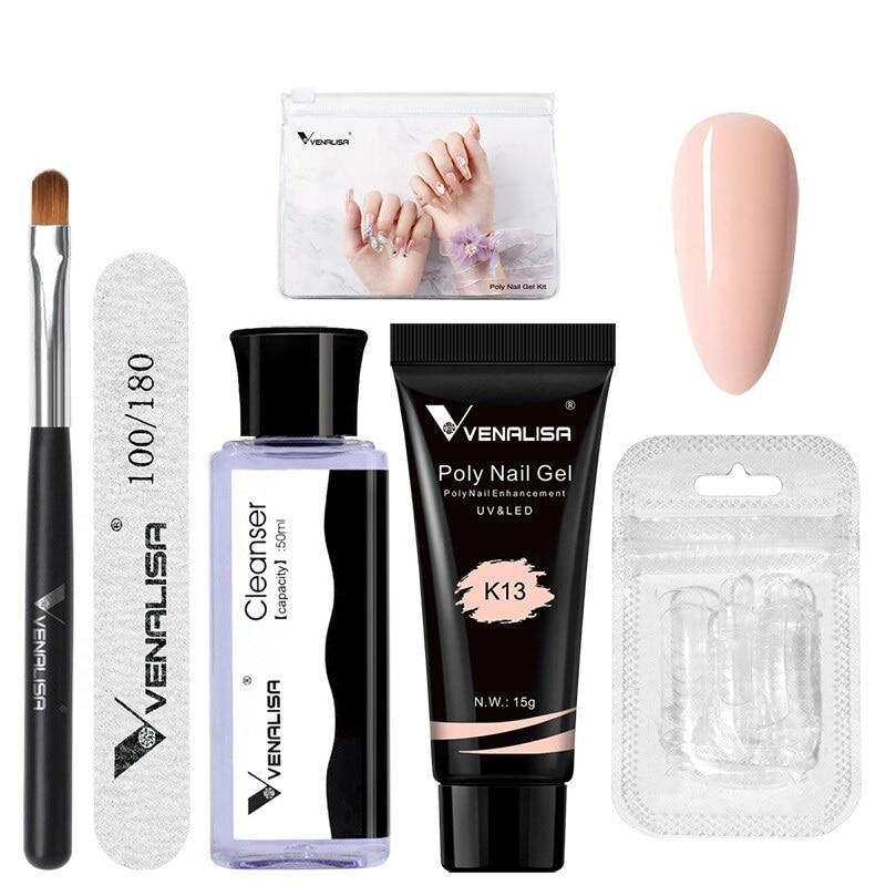 Kit mini polygel pentru constructie unghii, macarons collection ...