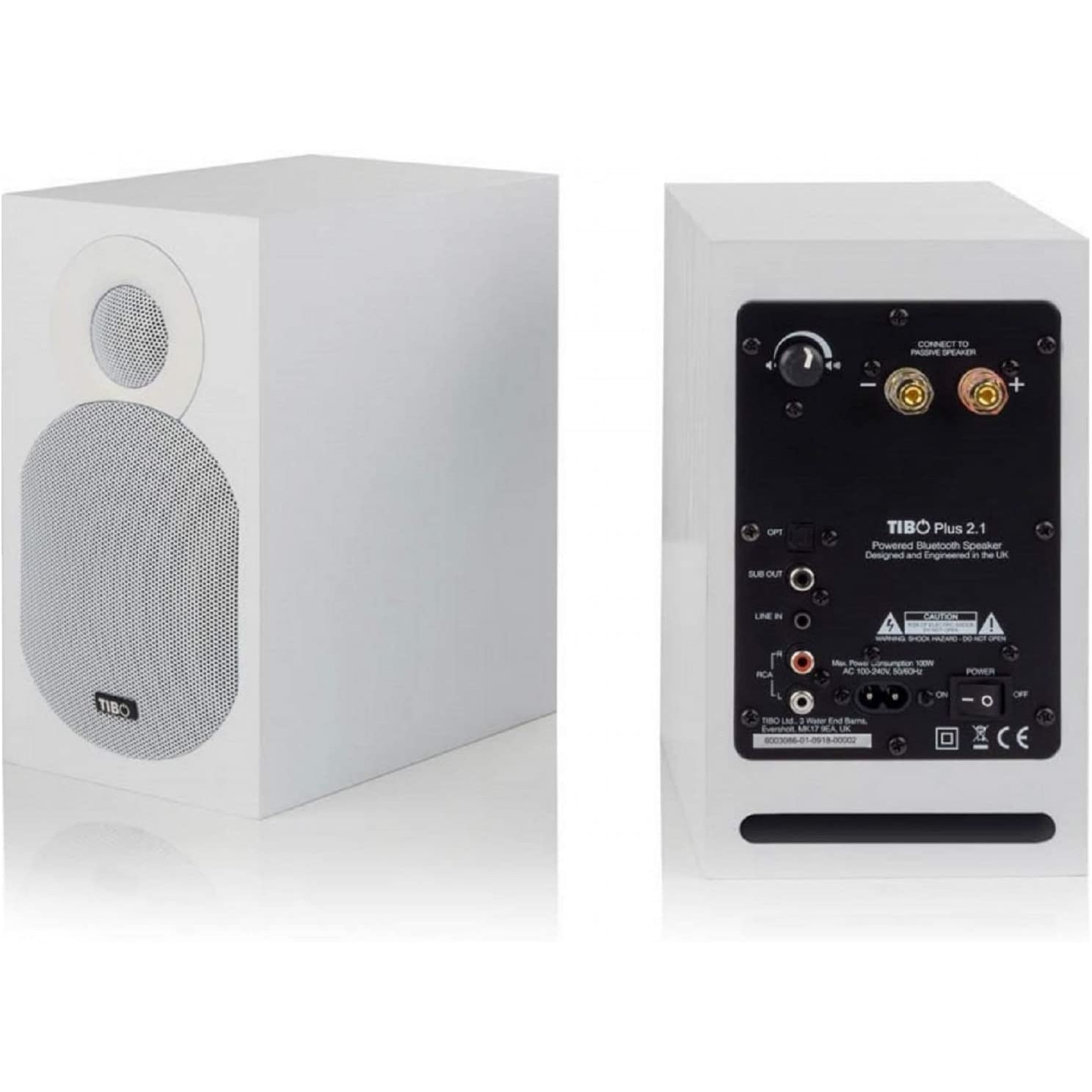 Boxe active de raft Tibo Plus 2. 1,2 x 35W, Bluetooth, Hi-Fi, White ...