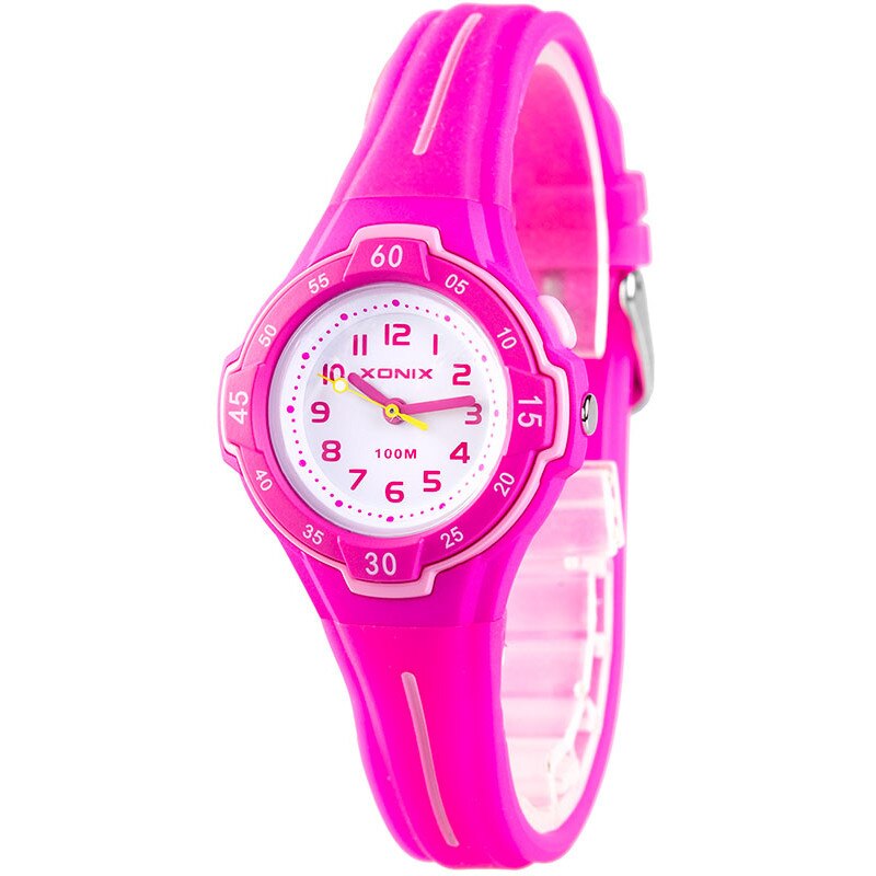 Ceas analog Xonix, Roz, iluminat de fundal, WR 100m, pentru fete - eMAG.ro