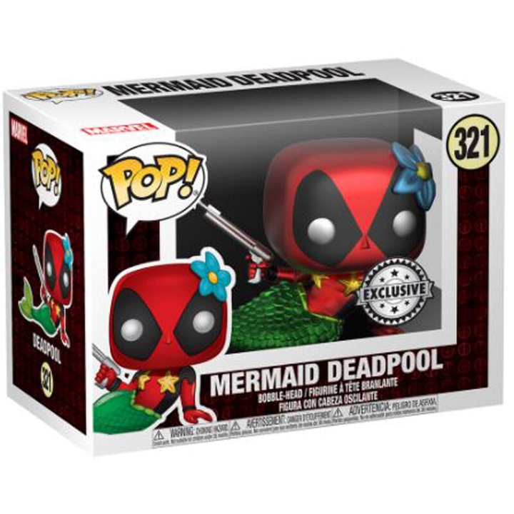 Set Figurina POP & Tee Marvel Deadpool Mermaid Exclusive M size - eMAG.ro