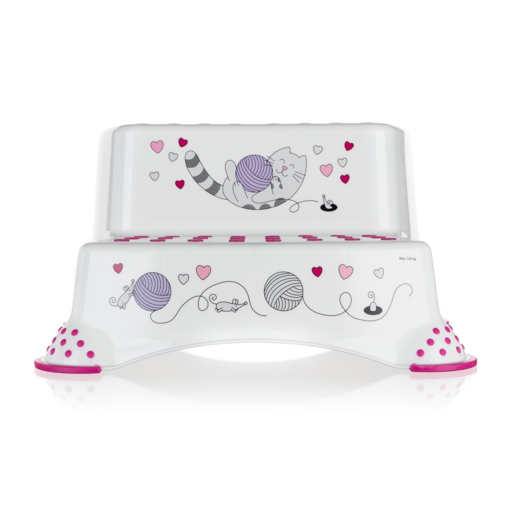 Inaltator cu doua trepte pentru copii 40 x 37 x 21 cm Roz - eMAG.ro