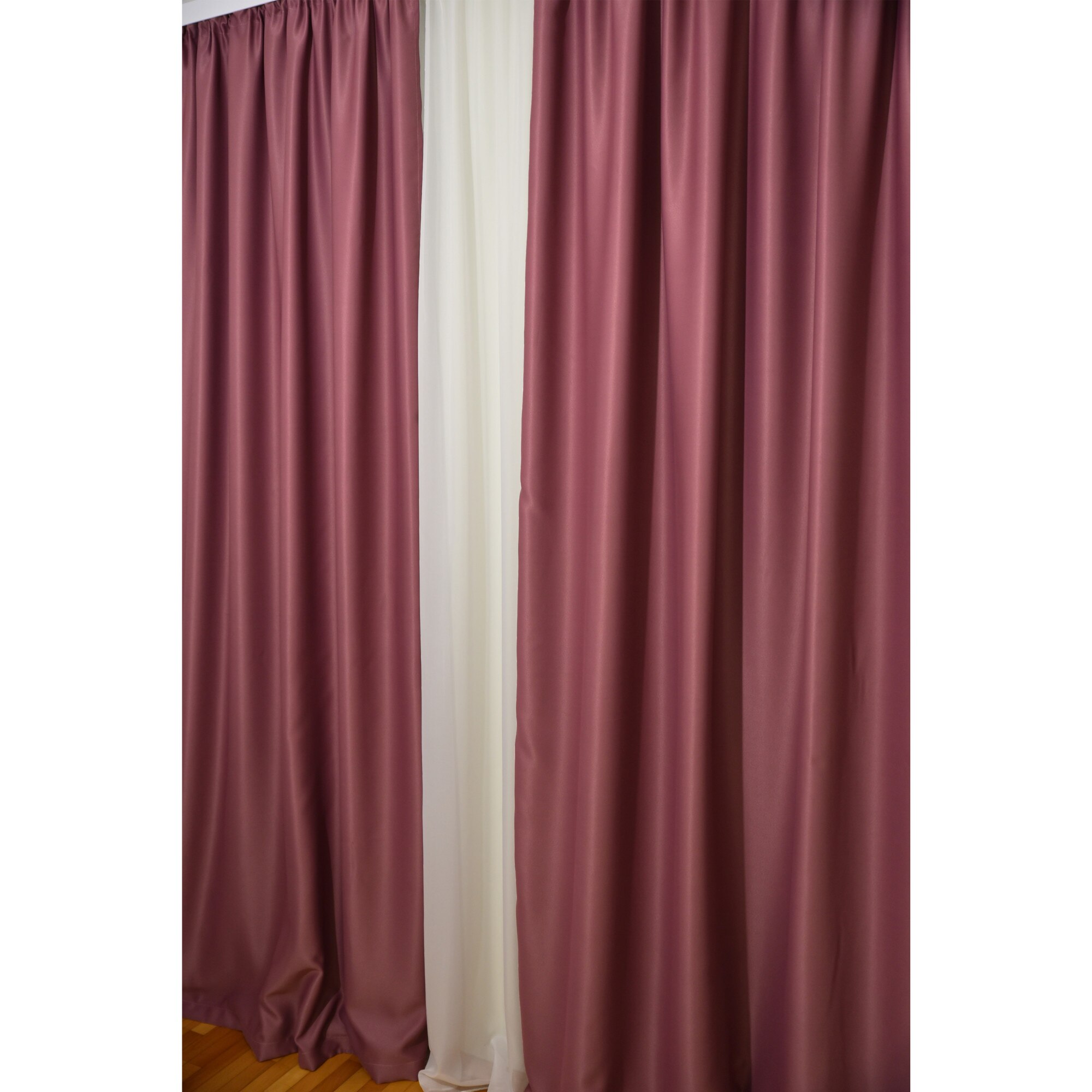 Set doua draperii Black-out Roz Inchis 2x150x260 cm, cu rejansa - eMAG.ro