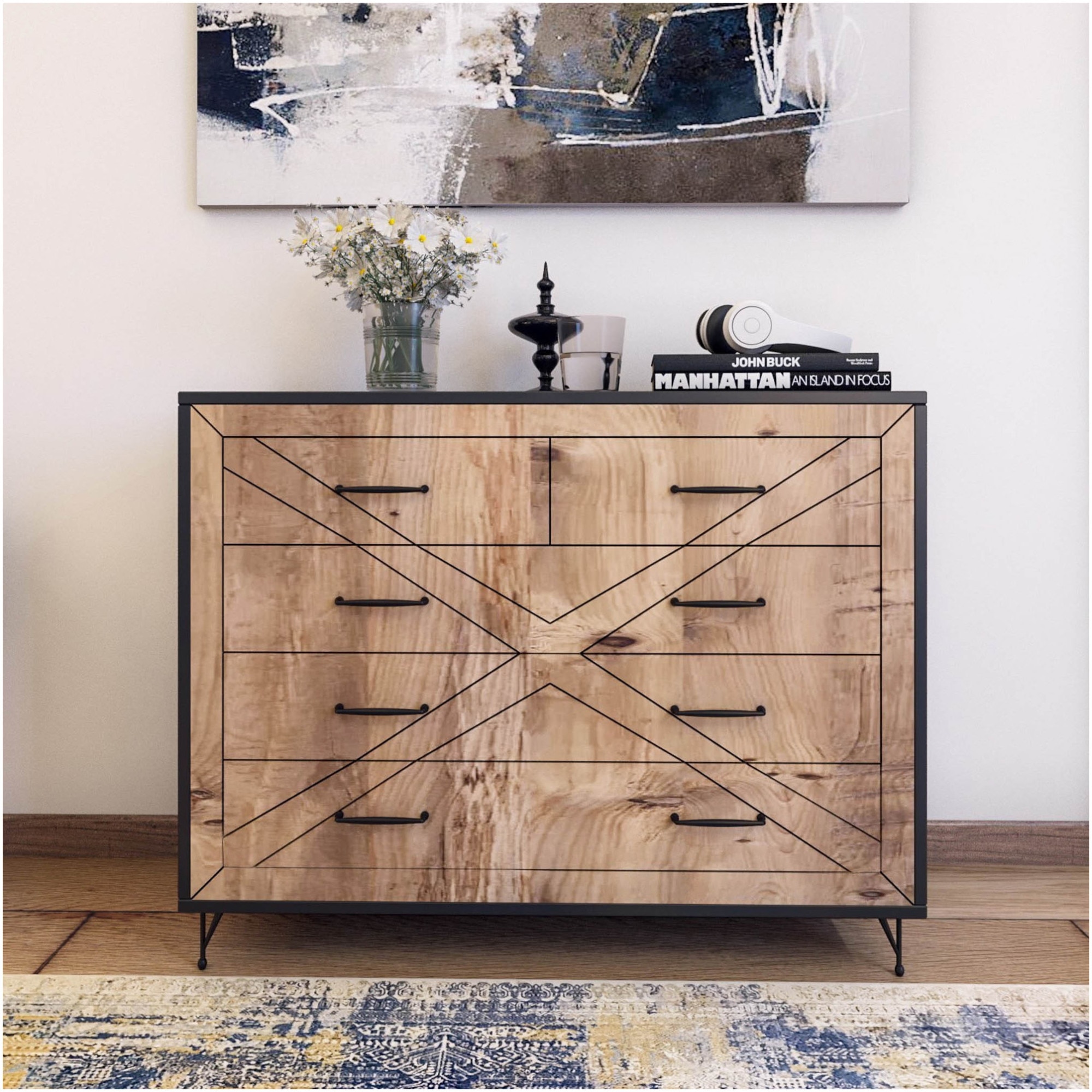 Comoda Kalune Design Comfort, 5 sertare, PAL melaminat, 80x40x100xcm ...