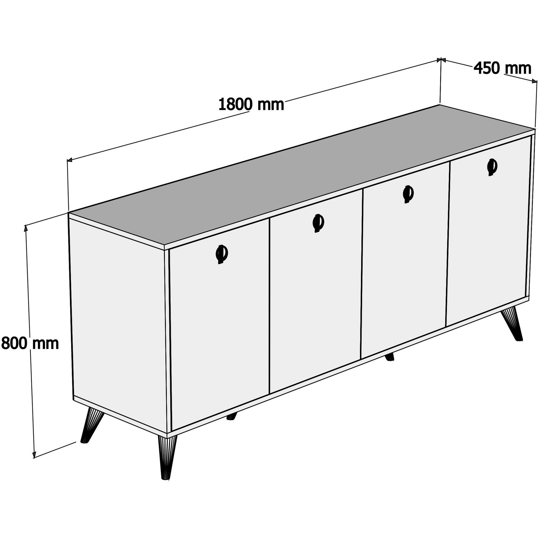 Comoda Kalune Design Elite, PAL melaminat, 180x45x80xcm, Nuc - eMAG.ro