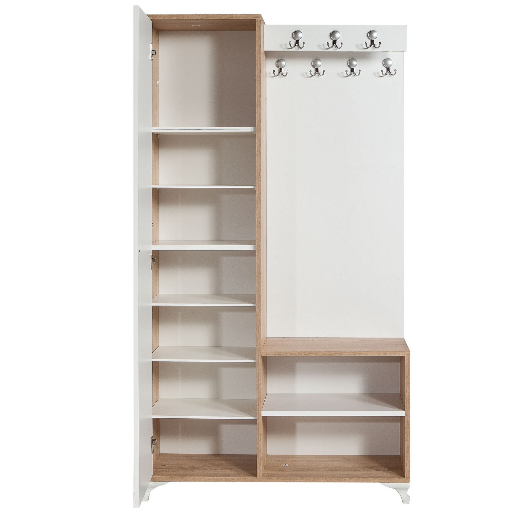 Cuier Kalune Design Pete, PAL melaminat, 100x36x190xcm, Sonoma/Stejar ...