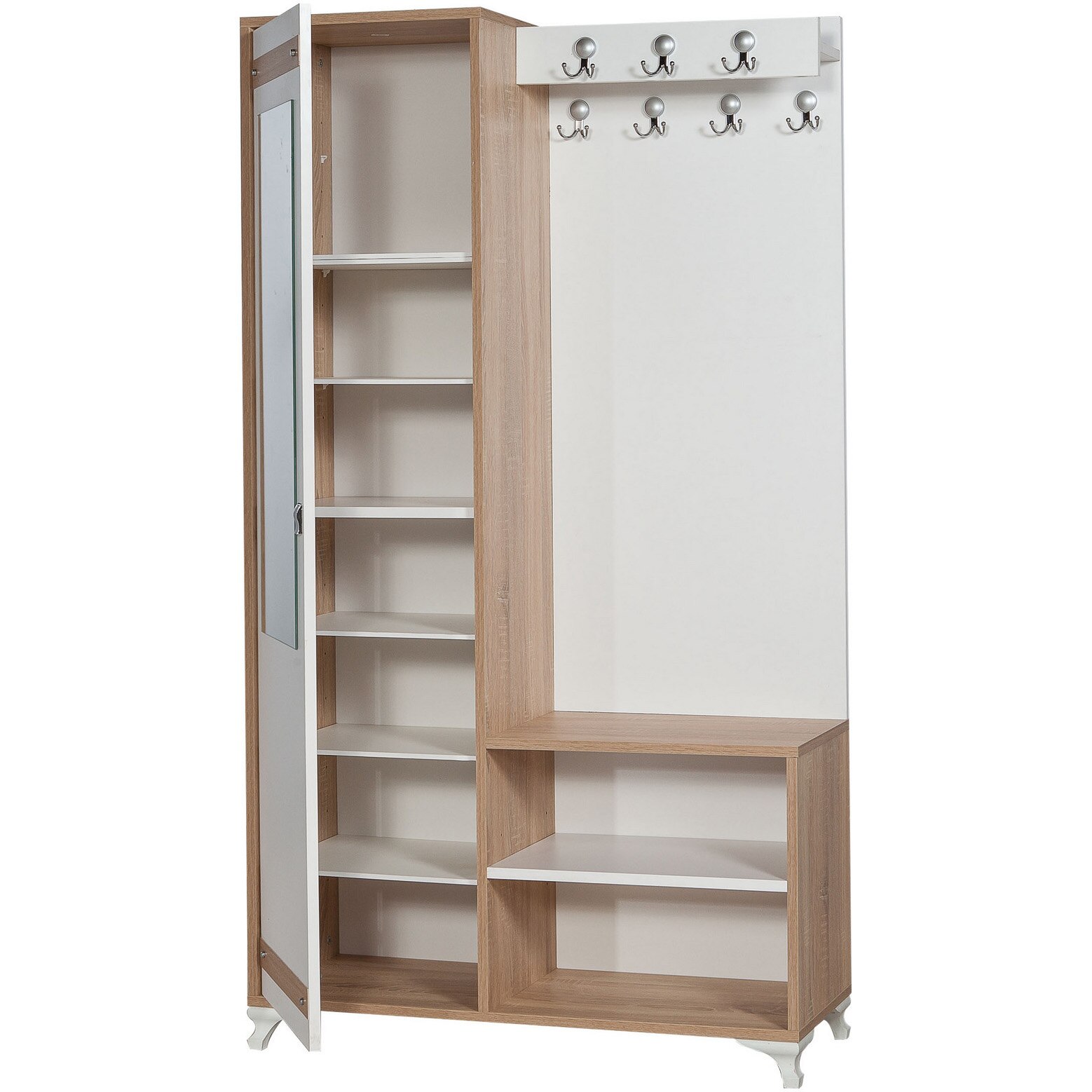 Cuier Kalune Design Pete, PAL melaminat, 100x36x190xcm, Sonoma/Stejar ...