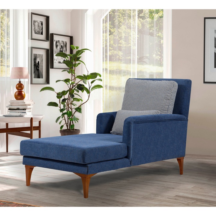 Fotoliu Divan Sezlong Asi Home Bifo Blue, 100x79x167 cm - eMAG.ro