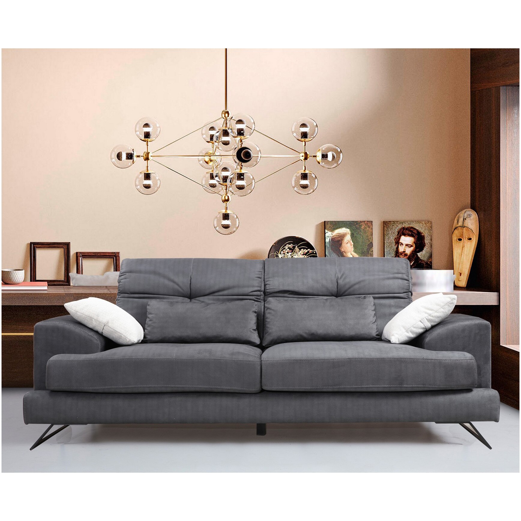 Canapea fixa cu 2 locuri Atelier Del Sofa Frida, 185x79x92cm, Antracit ...