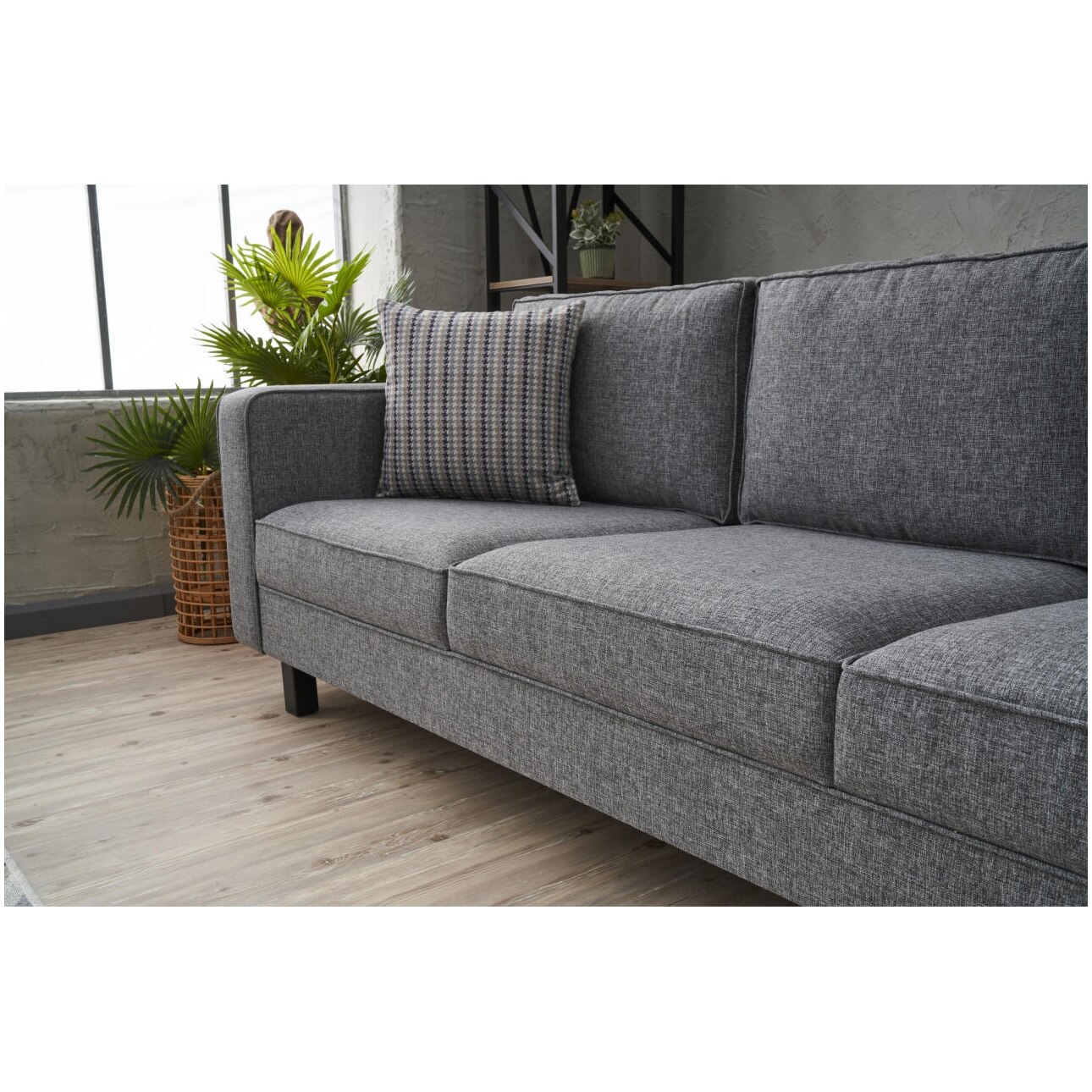 Canapea fixa cu 3 locuri Atelier Del Sofa Laurel, 222x91x83cm, Gri ...
