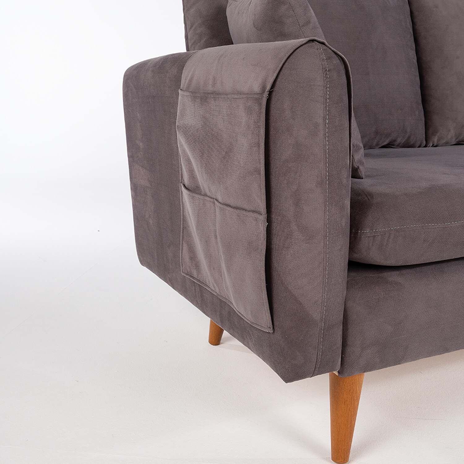 Canapea fixa cu 3 locuri Atelier Del Sofa Sofia, 215x91x85cm, Antracit ...
