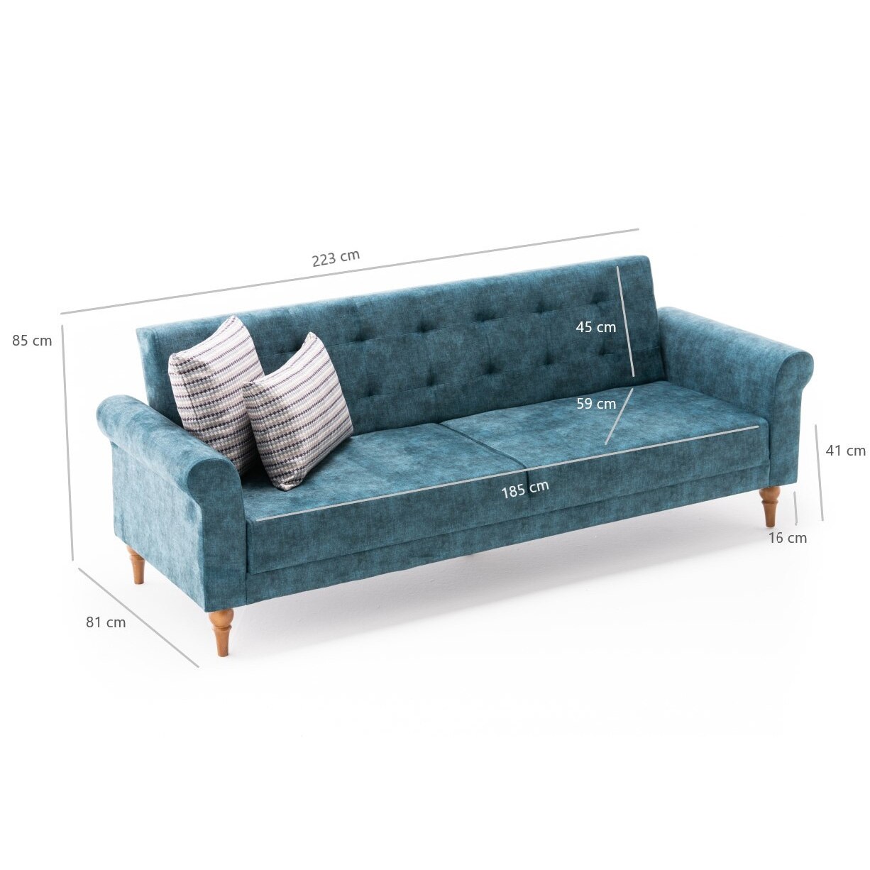 Canapea extensibila cu 3 locuri Atelier Del Sofa Madonna, 223x81x85cm ...