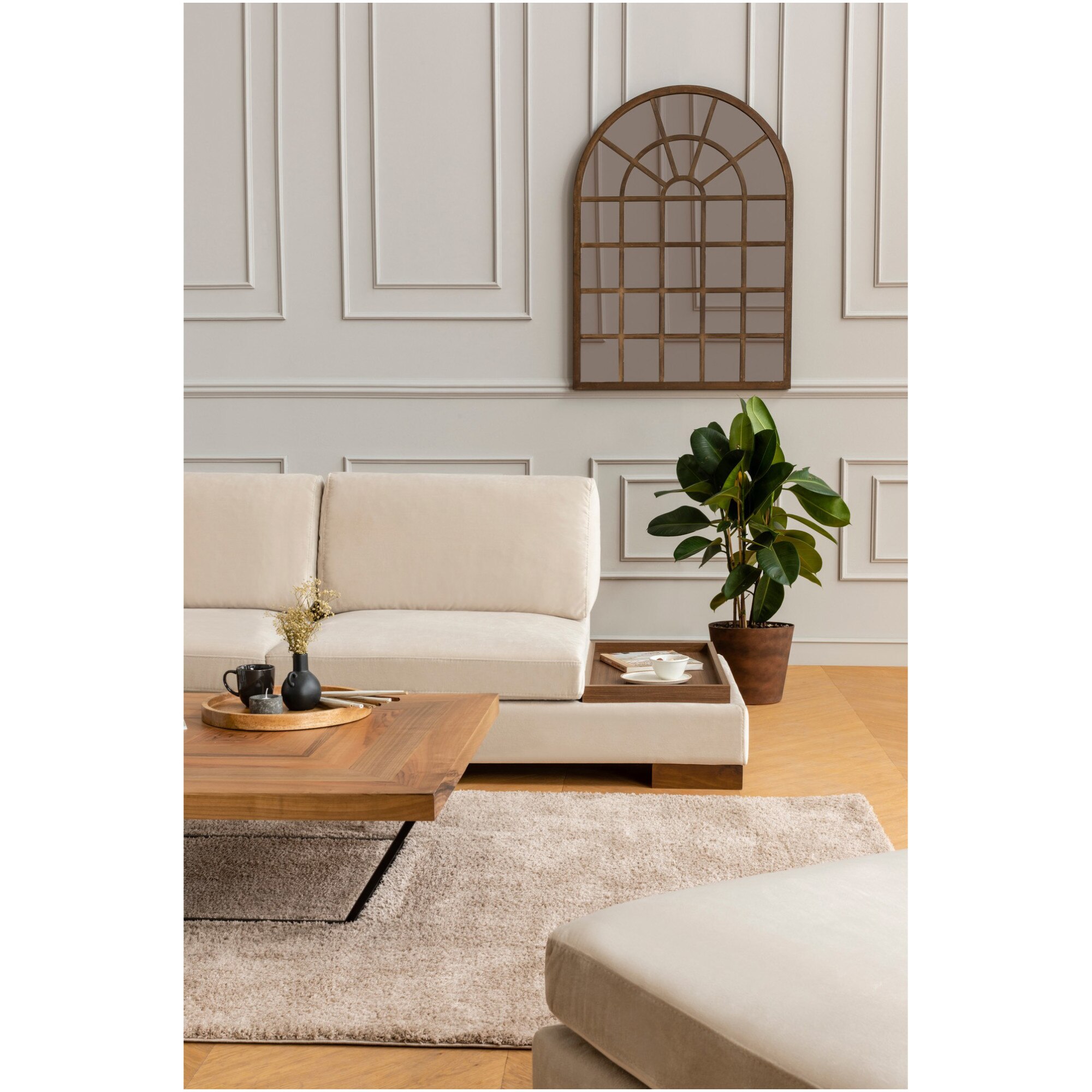 Coltar modular Atelier Del Sofa Casey, 313x97x63cm, Bej - eMAG.ro
