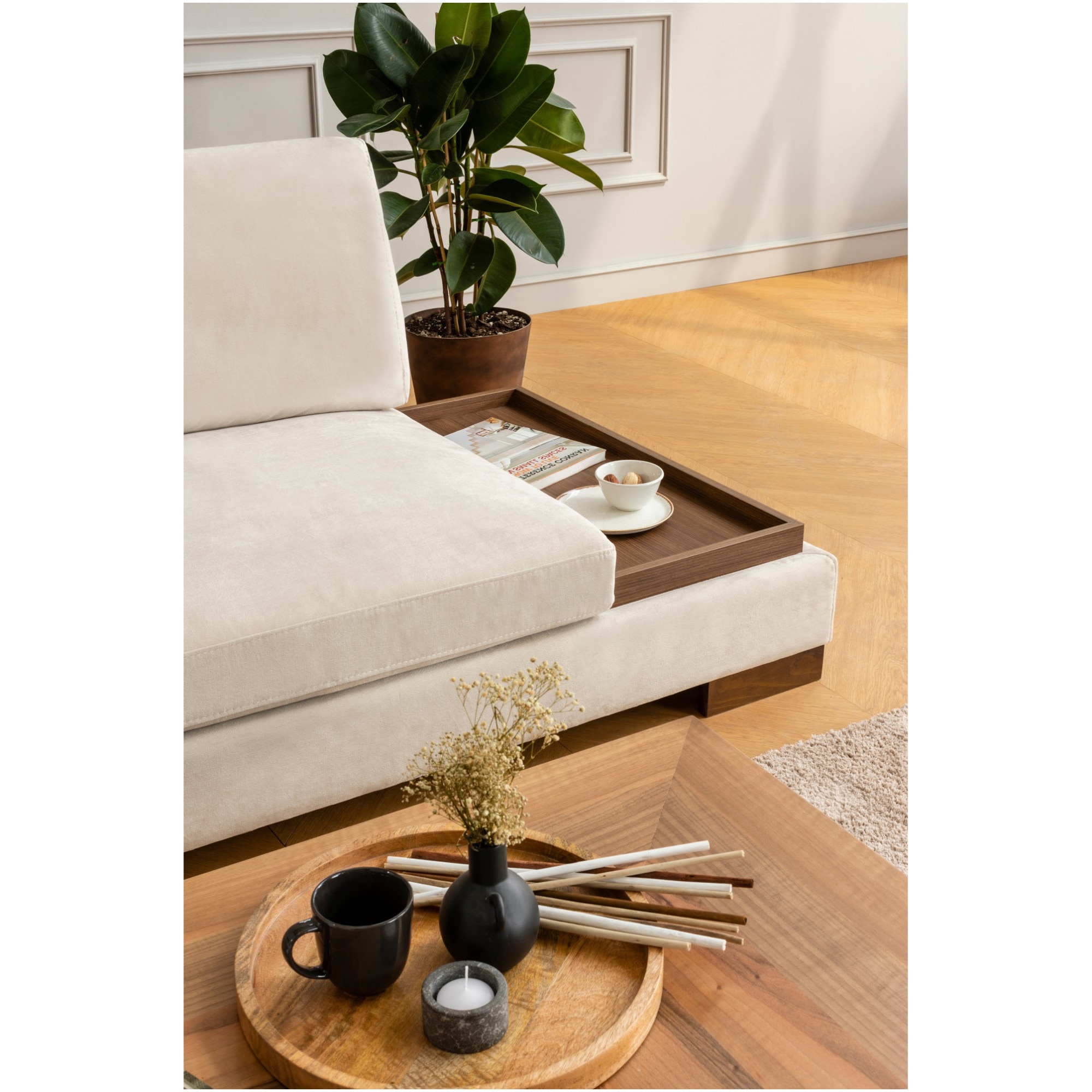 Coltar modular Atelier Del Sofa Casey, 313x97x63cm, Bej - eMAG.ro