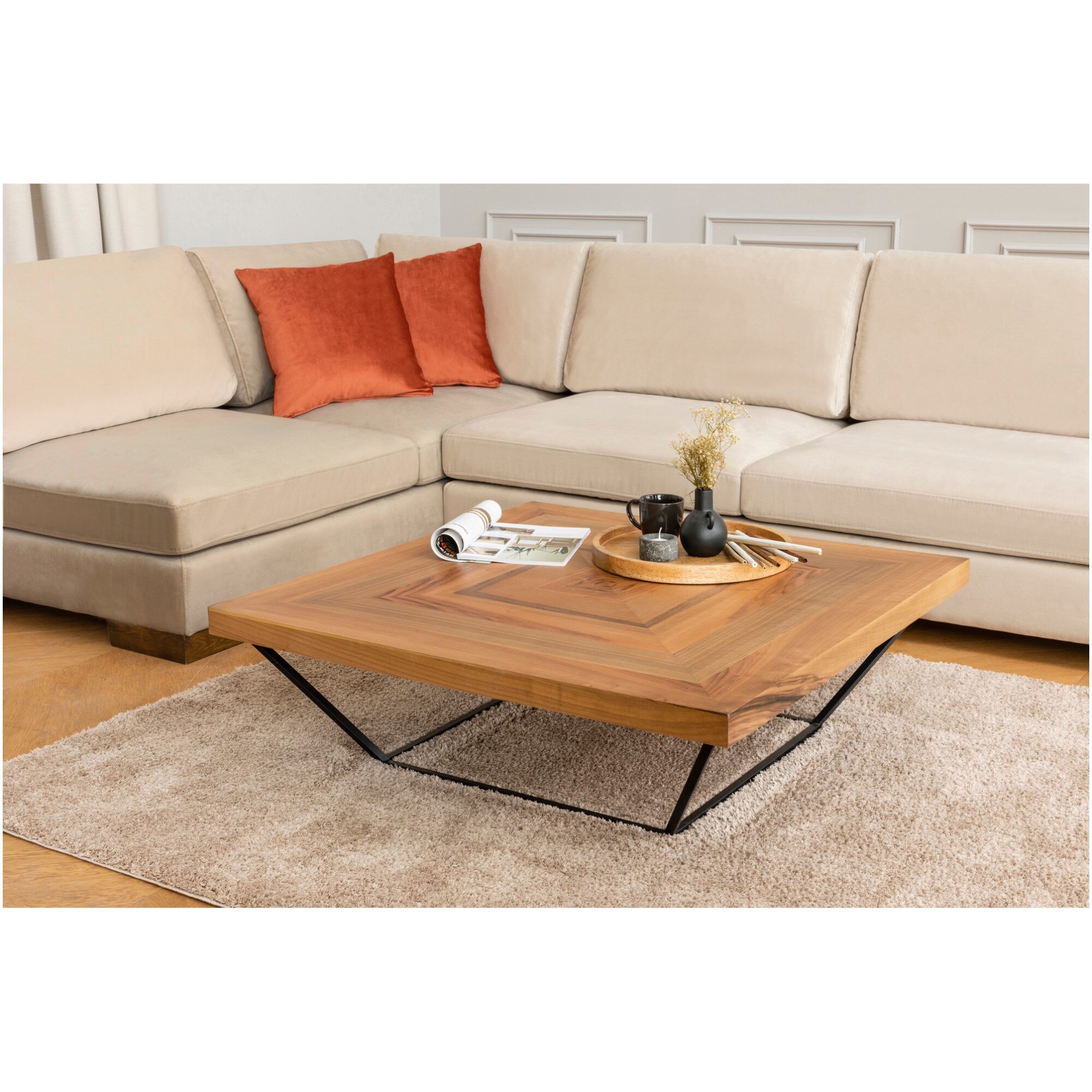 Coltar modular Atelier Del Sofa Casey, 313x97x63cm, Bej - eMAG.ro