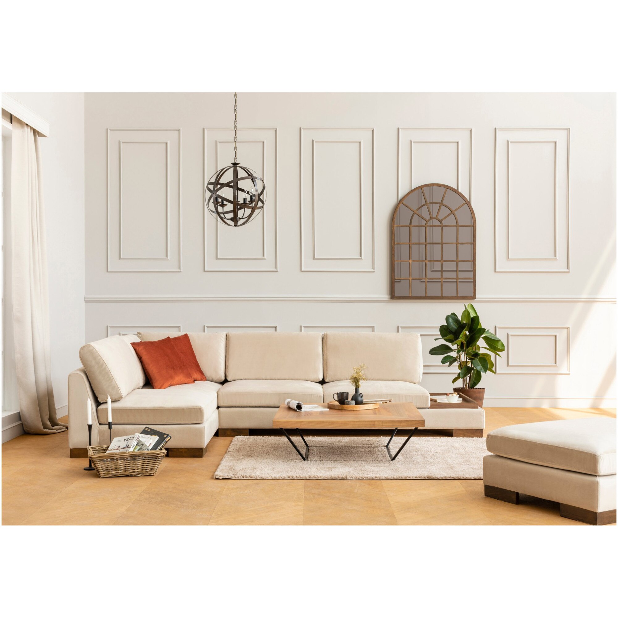 Coltar modular Atelier Del Sofa Casey, 313x97x63cm, Bej - eMAG.ro
