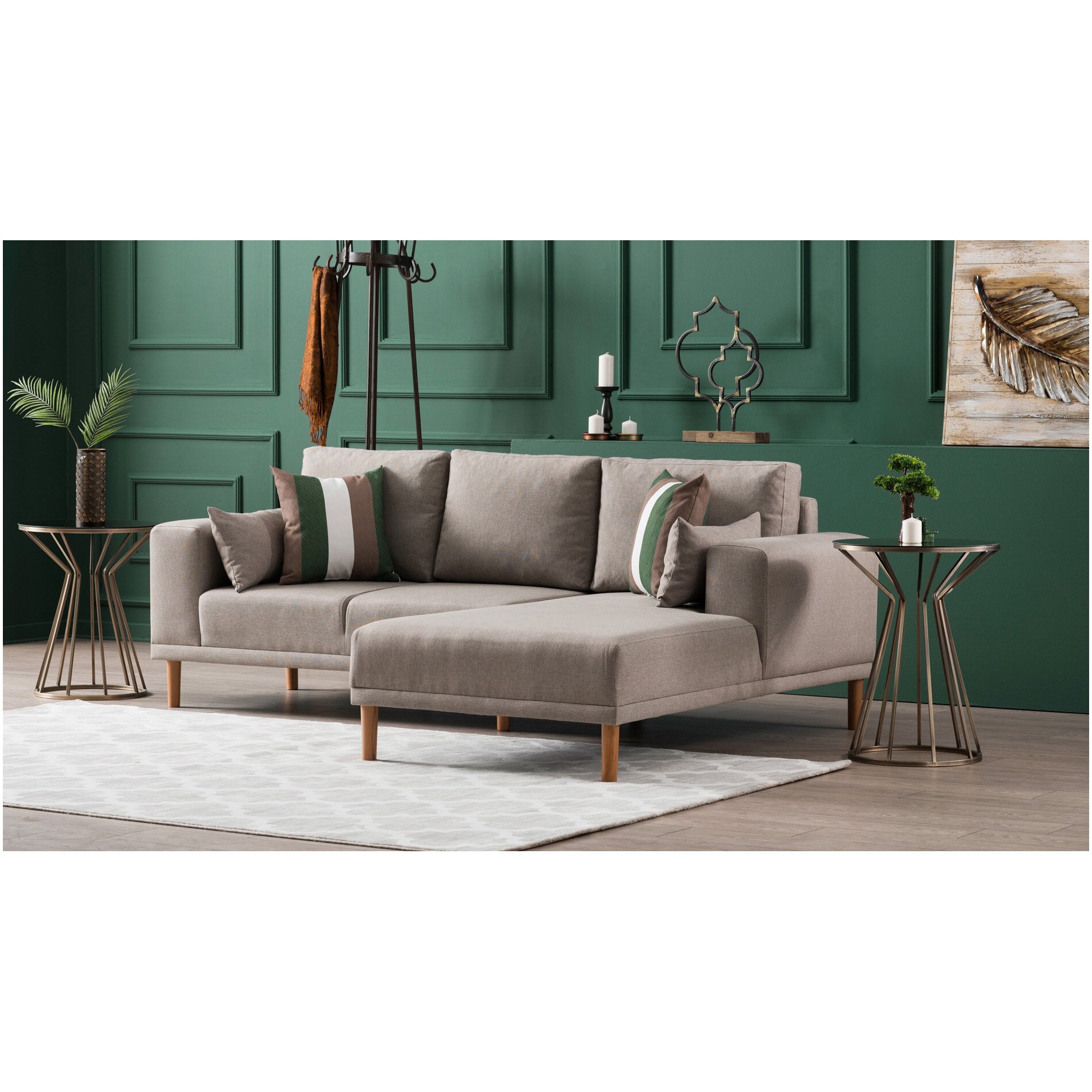 Coltar modular Atelier Del Sofa Franz, 235x87x167cm, Cream - eMAG.ro