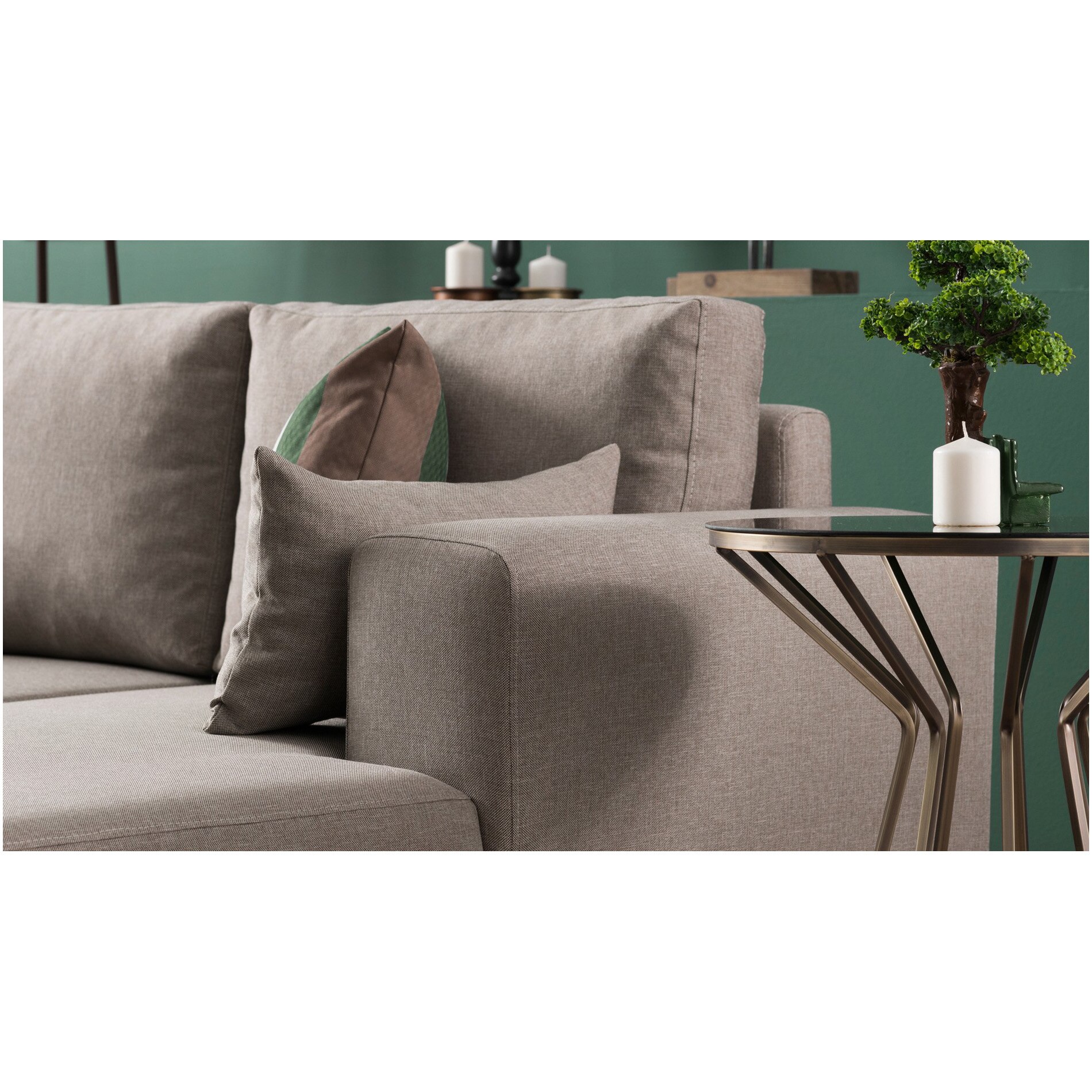 Coltar modular Atelier Del Sofa Franz, 235x87x167cm, Cream - eMAG.ro