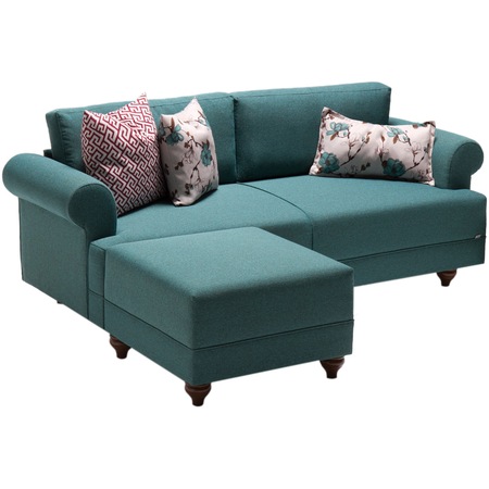 Coltar modular Atelier Del Sofa Hazel, 210x85x80cm, Turcoaz - eMAG.ro