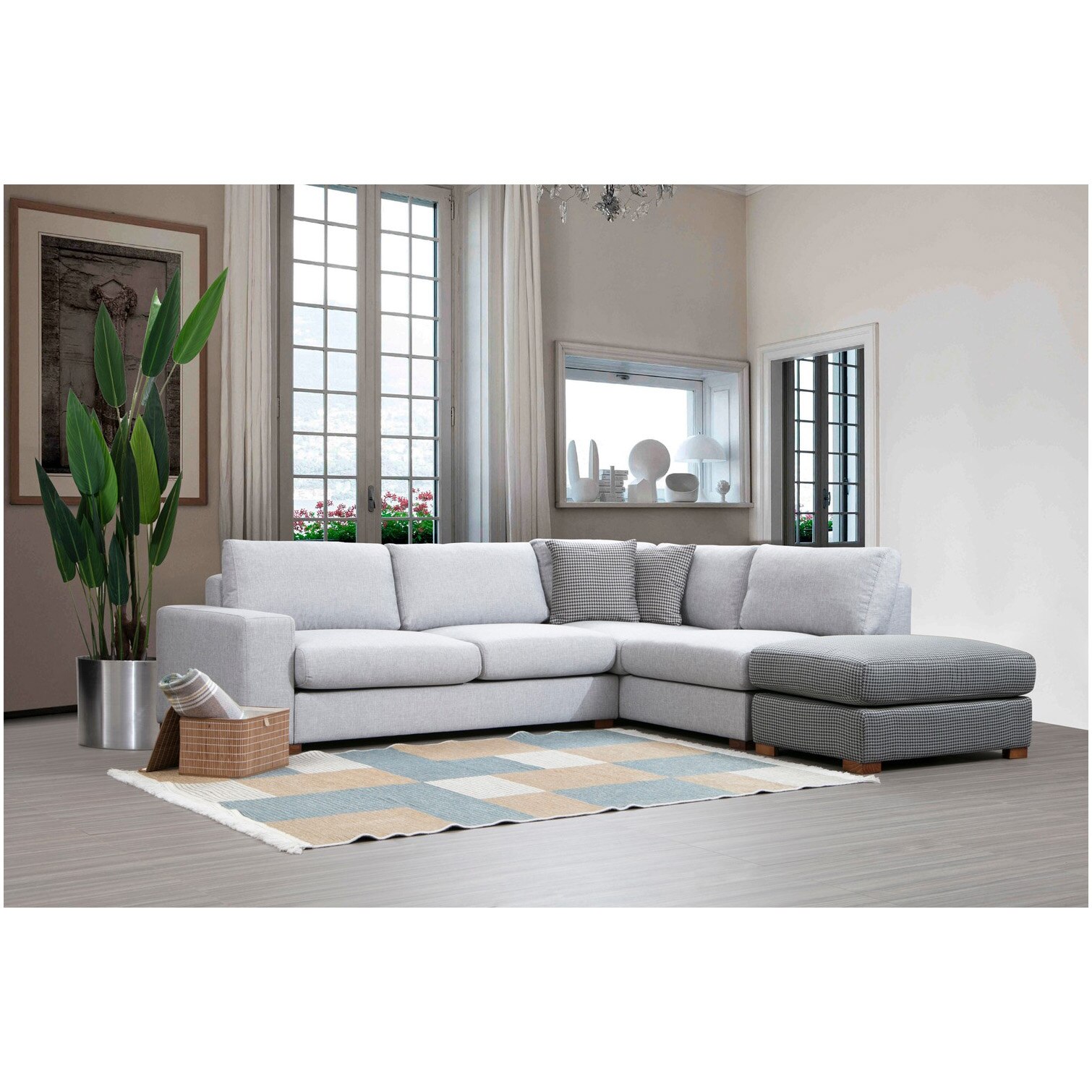 Coltar modular Atelier Del Sofa Loop, 246x95x85cm, Gri - eMAG.ro