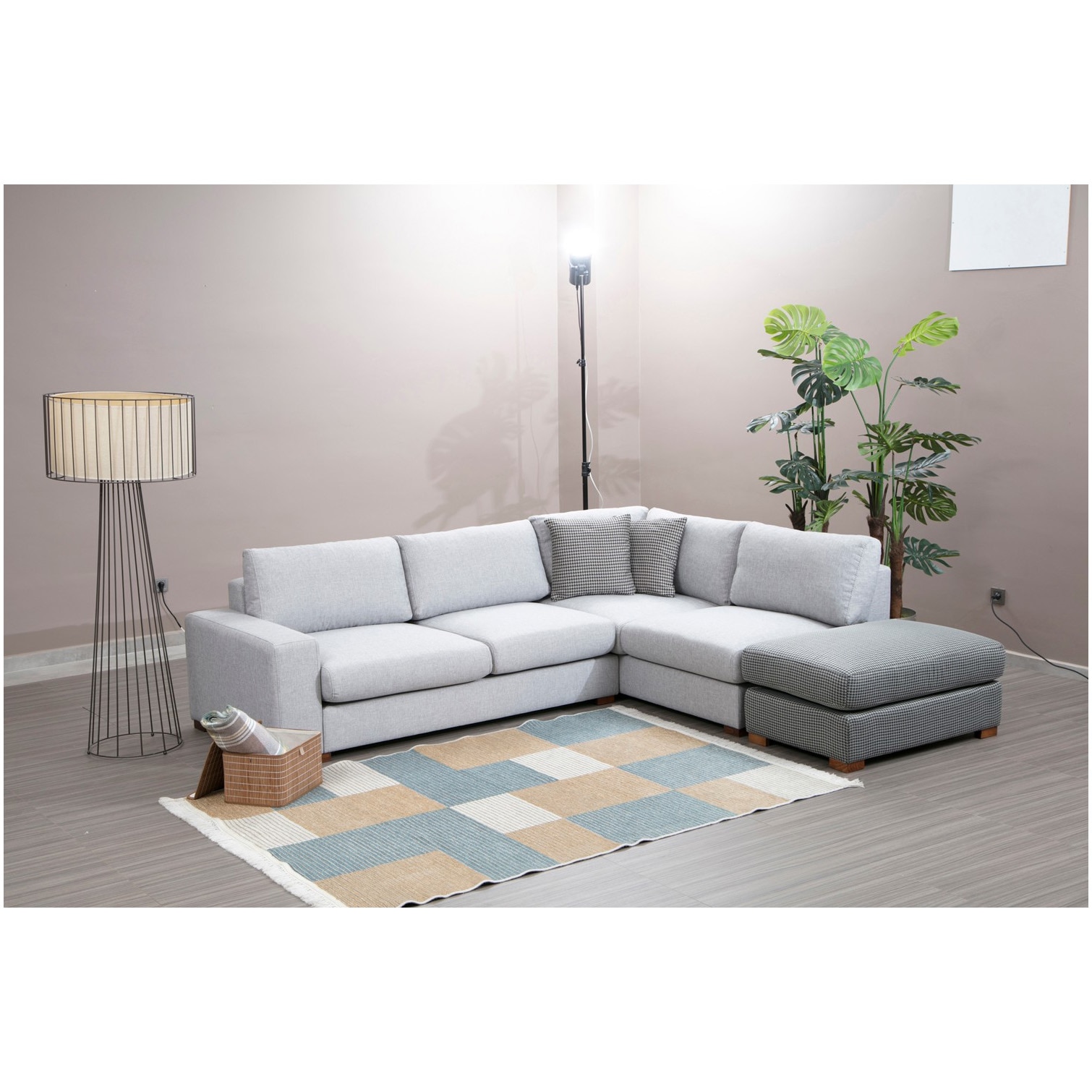 Coltar modular Atelier Del Sofa Loop, 246x95x85cm, Gri - eMAG.ro
