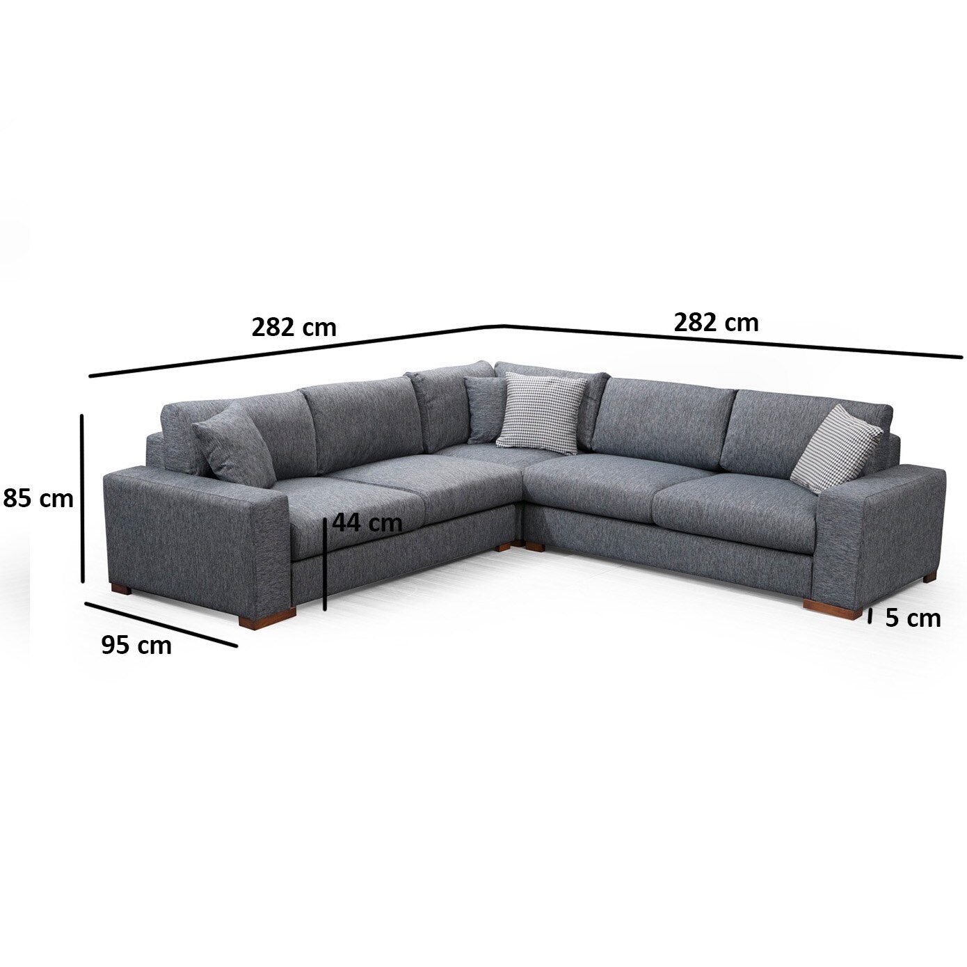 Coltar modular Atelier Del Sofa Loop, 282x95x85cm, Antracit - eMAG.ro
