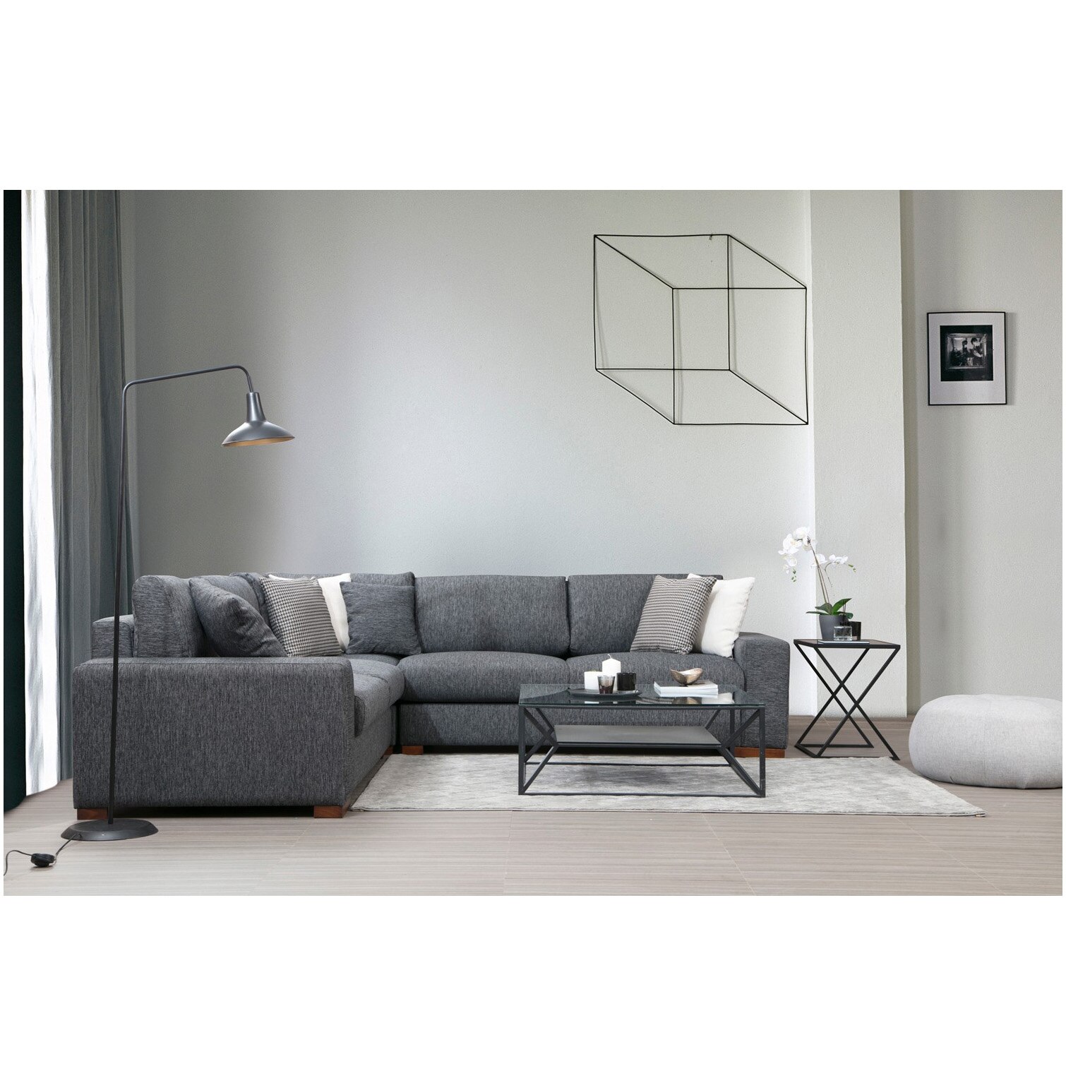 Coltar modular Atelier Del Sofa Loop, 282x95x85cm, Antracit - eMAG.ro