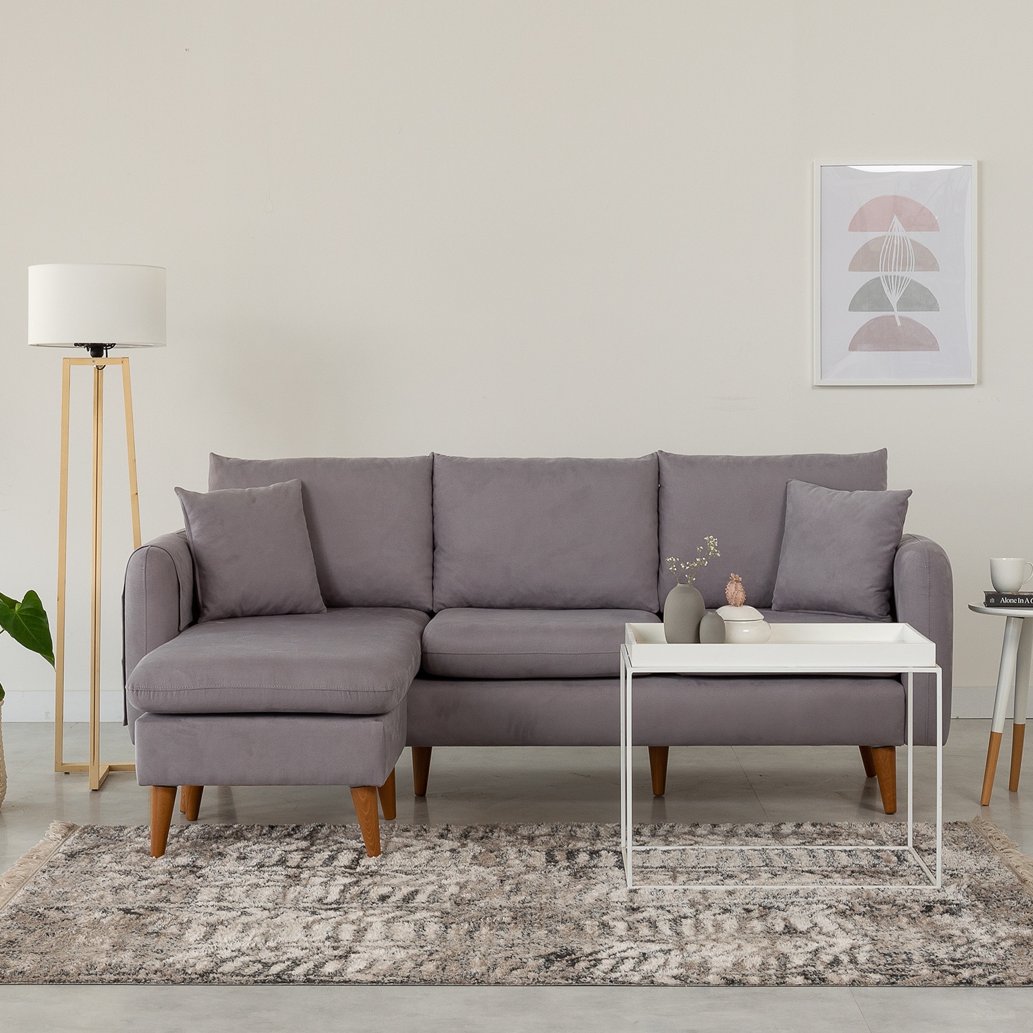 Coltar modular Atelier Del Sofa Sofia, 215x91x145cm, Gri - eMAG.ro