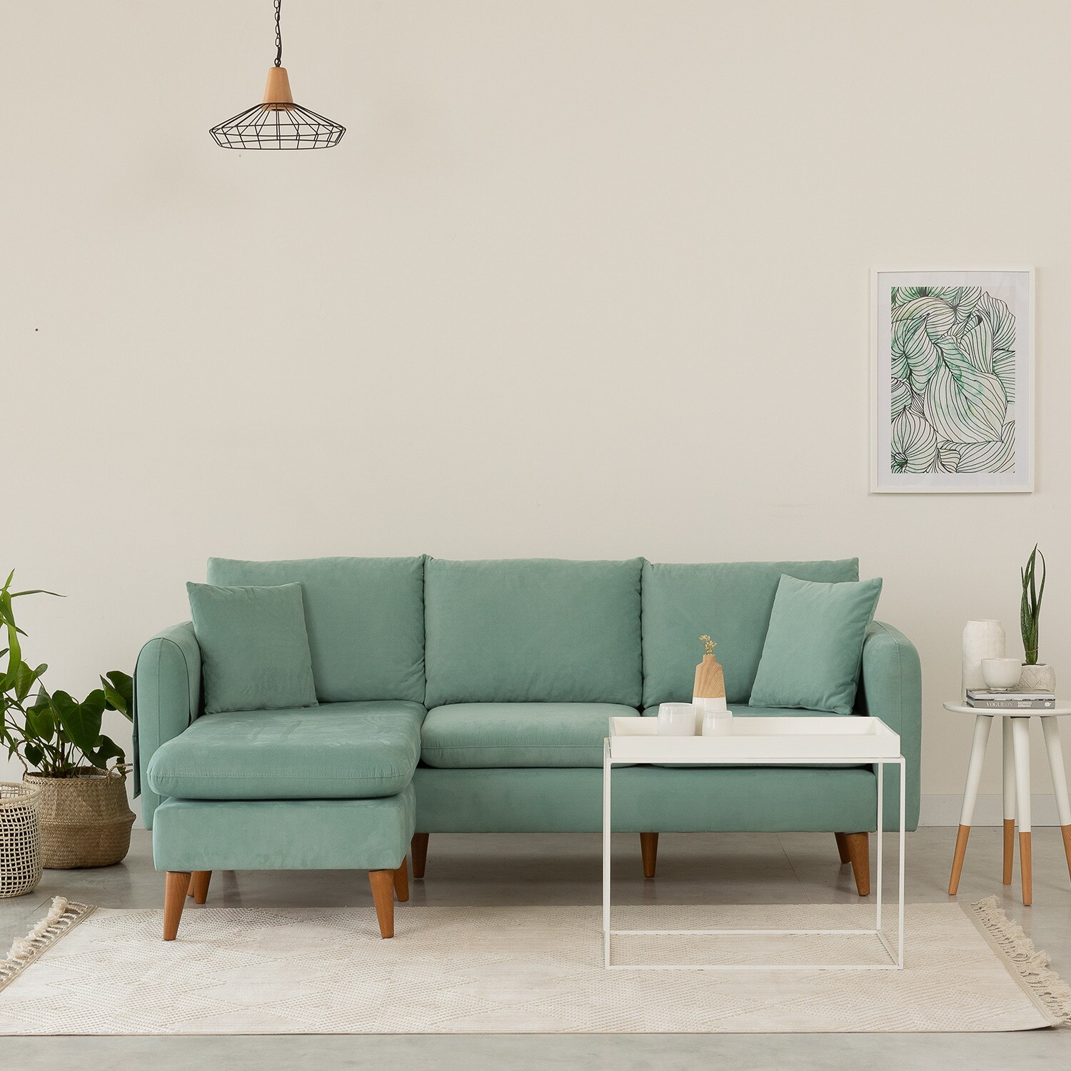 Coltar modular Atelier Del Sofa Sofia, 215x91x145cm, Verde marin - eMAG.ro