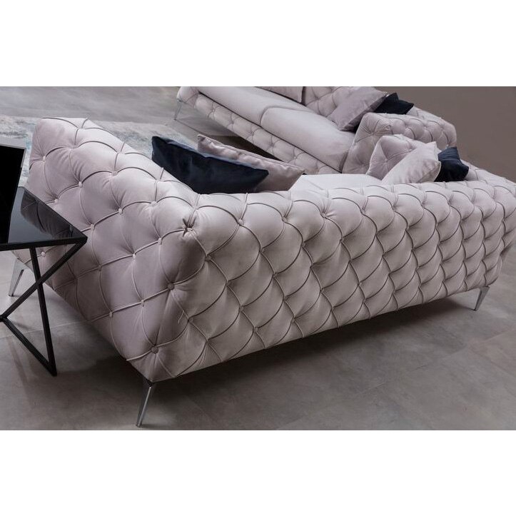 Canapea fixa cu 3 locuri Atelier Del Sofa Almira, 237x90x73cm, Gri ...