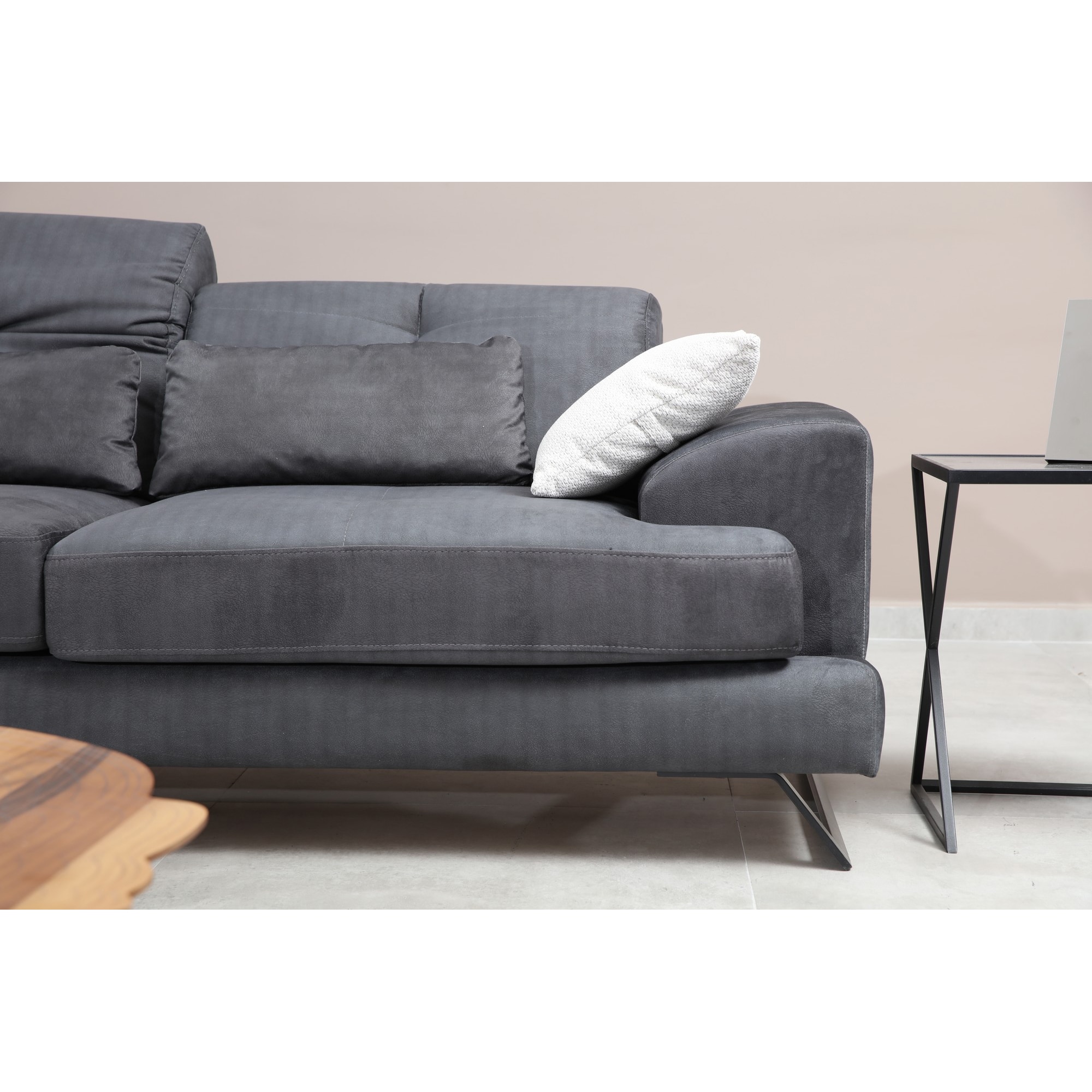 Canapea fixa cu 3 locuri Atelier Del Sofa Frida, 225x79x92cm, Antracit ...