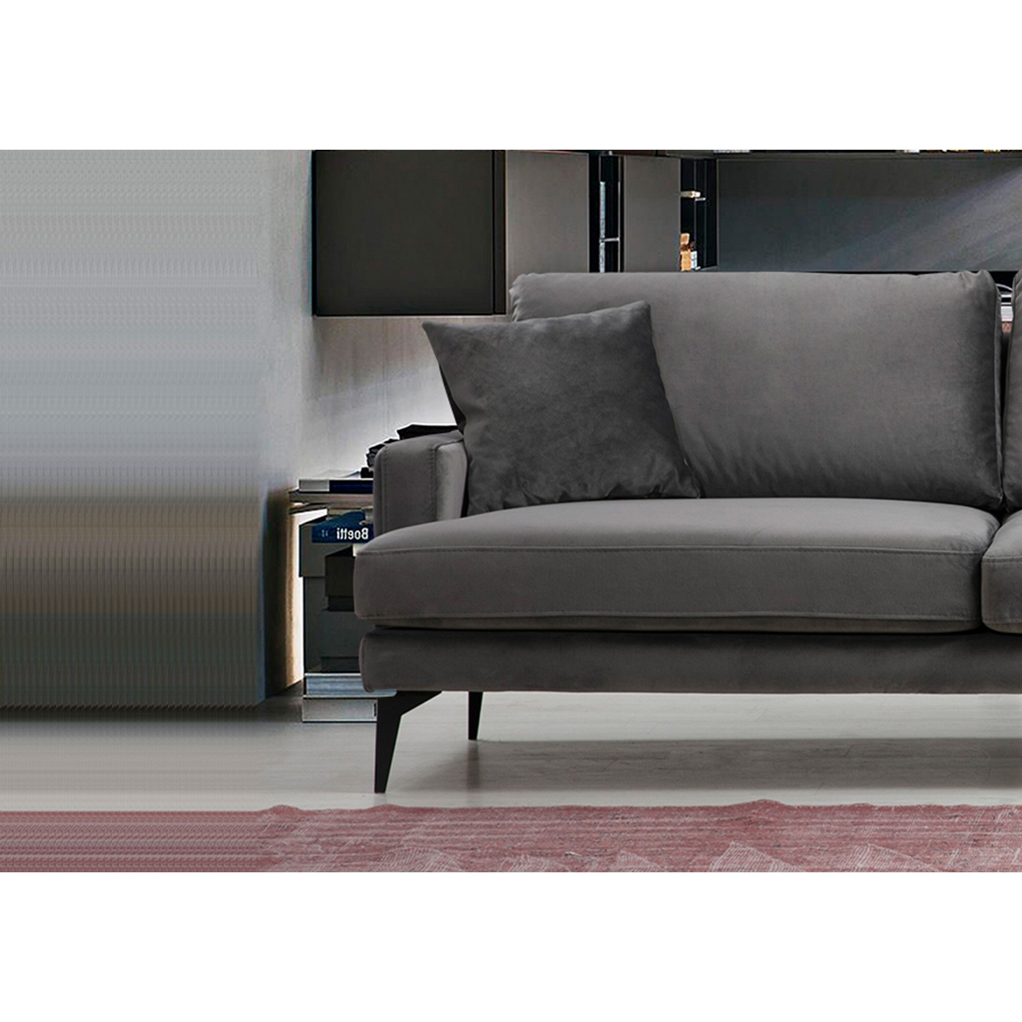 Canapea fixa cu 3 locuri Atelier Del Sofa Jade, 205x88x90cm, Gri - eMAG.ro