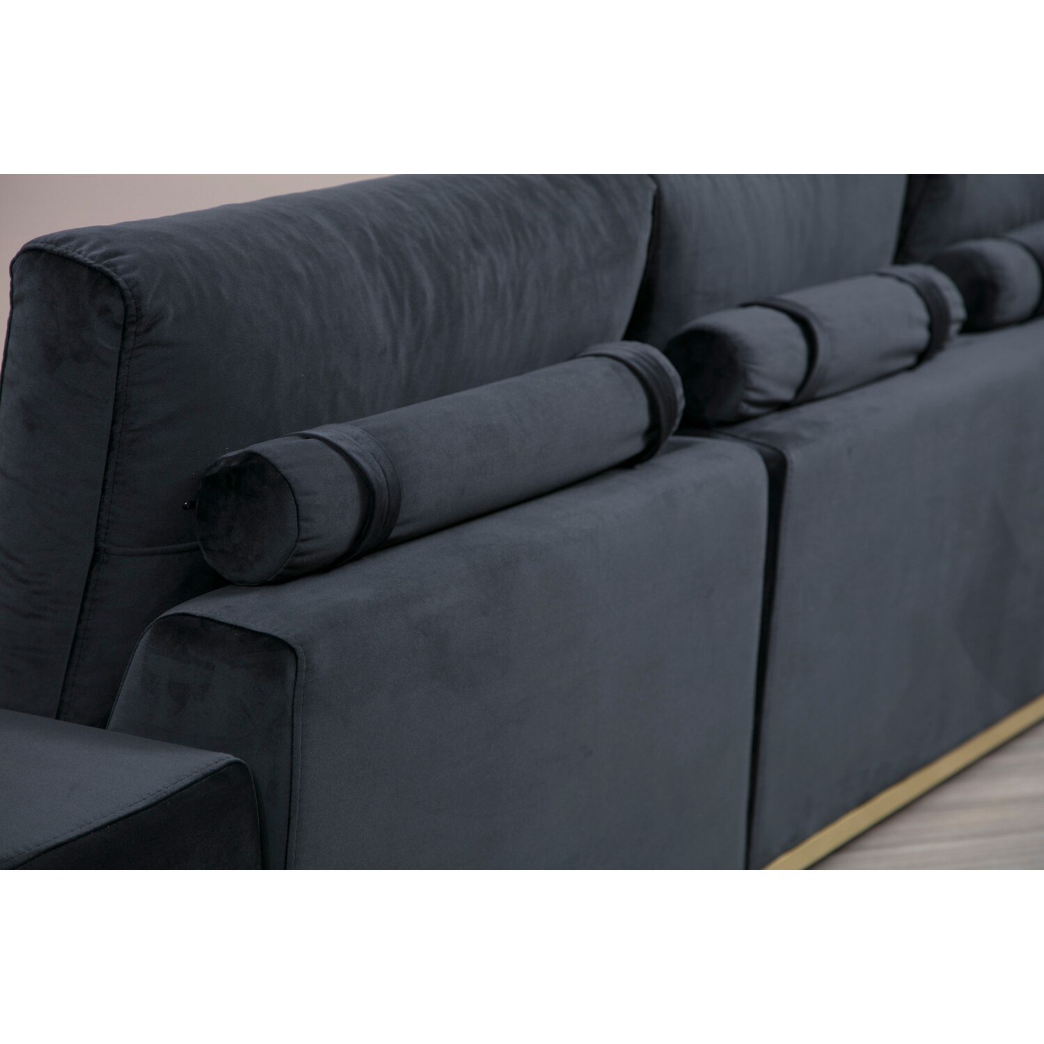 Canapea fixa cu 4 locuri Atelier Del Sofa Penny, 320x102x84cm, Negru ...