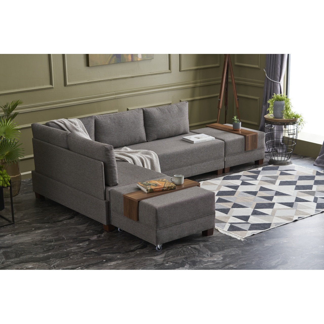 Coltar extensibil Atelier Del Sofa Fly, 210x80x280cm, Maro - eMAG.ro