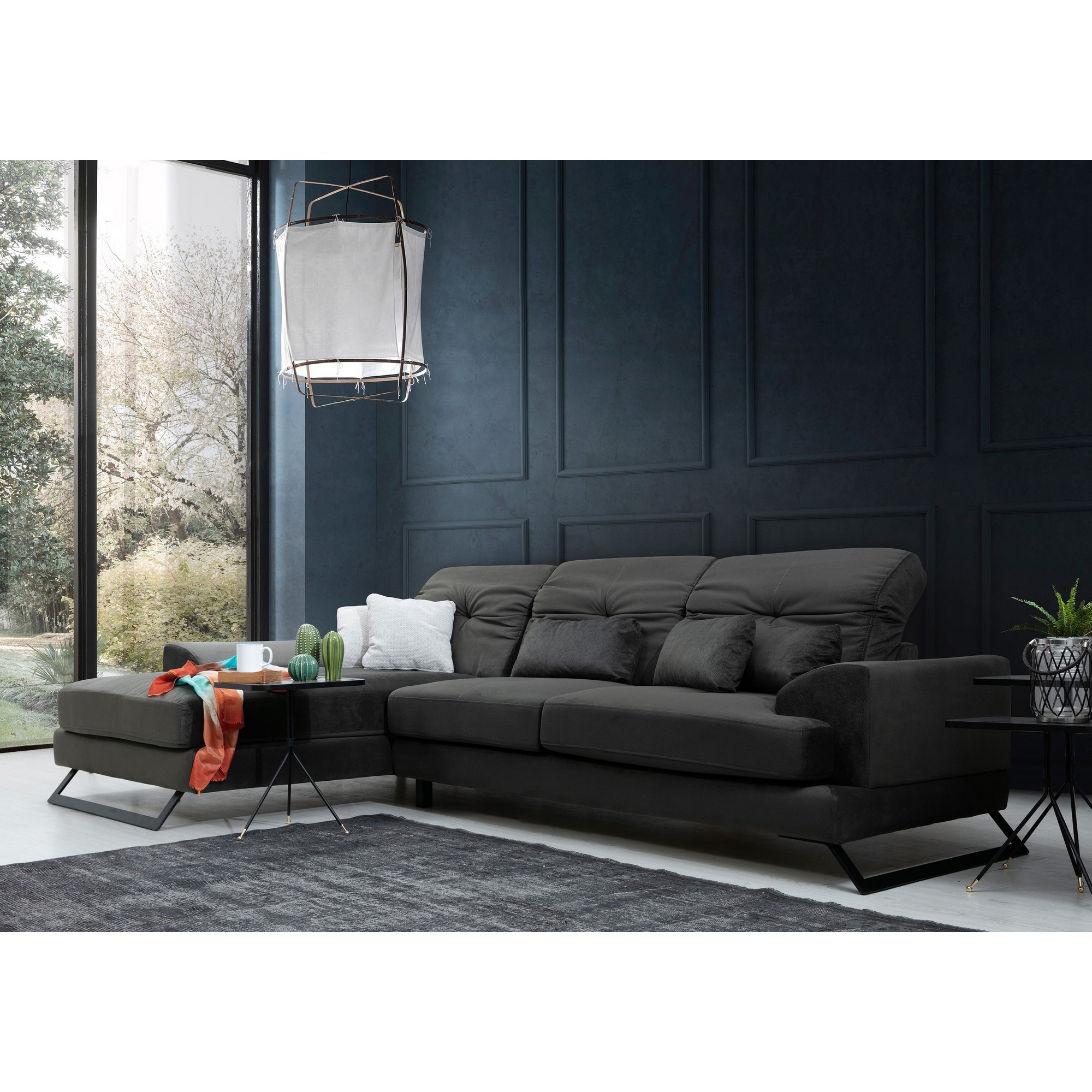 Coltar modular Atelier Del Sofa Frida, 308x100x92cm, Antracit - eMAG.ro