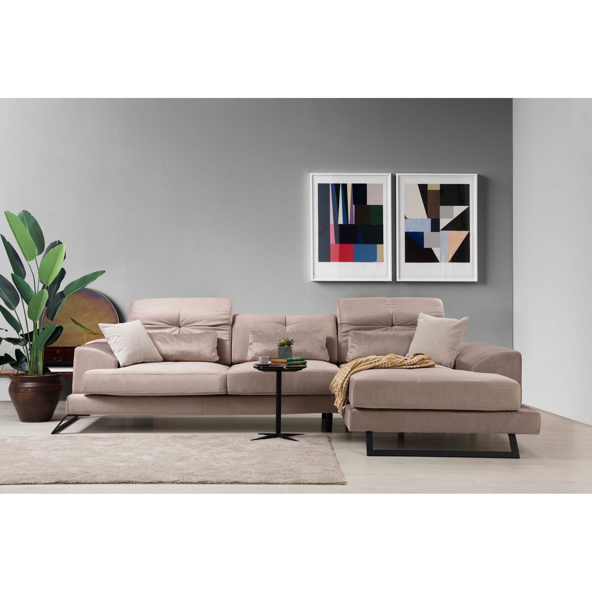 Coltar modular Atelier Del Sofa Frida, 308x100x92cm, Bej - eMAG.ro