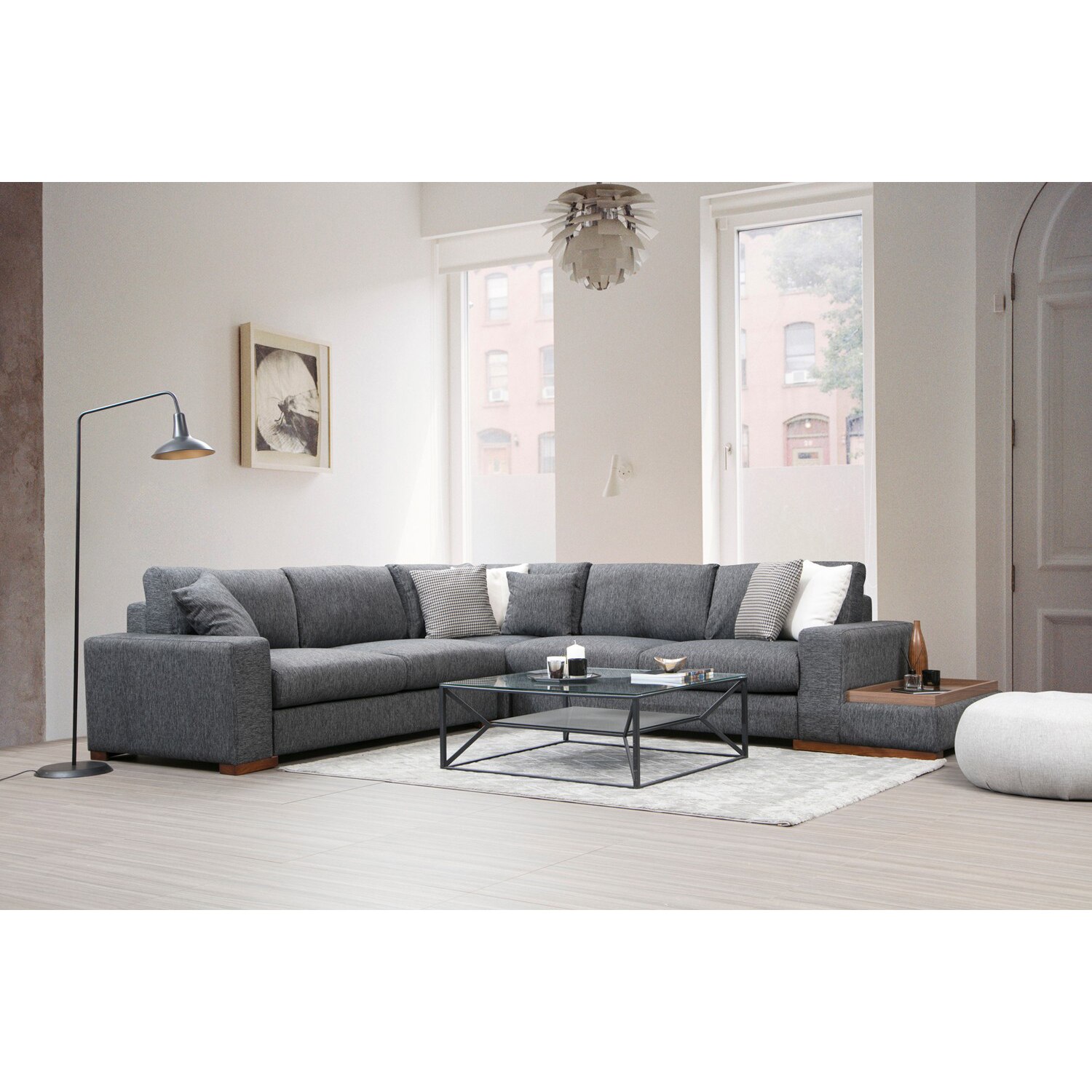 Coltar modular Atelier Del Sofa Loop, 323x95x85cm, Antracit - eMAG.ro