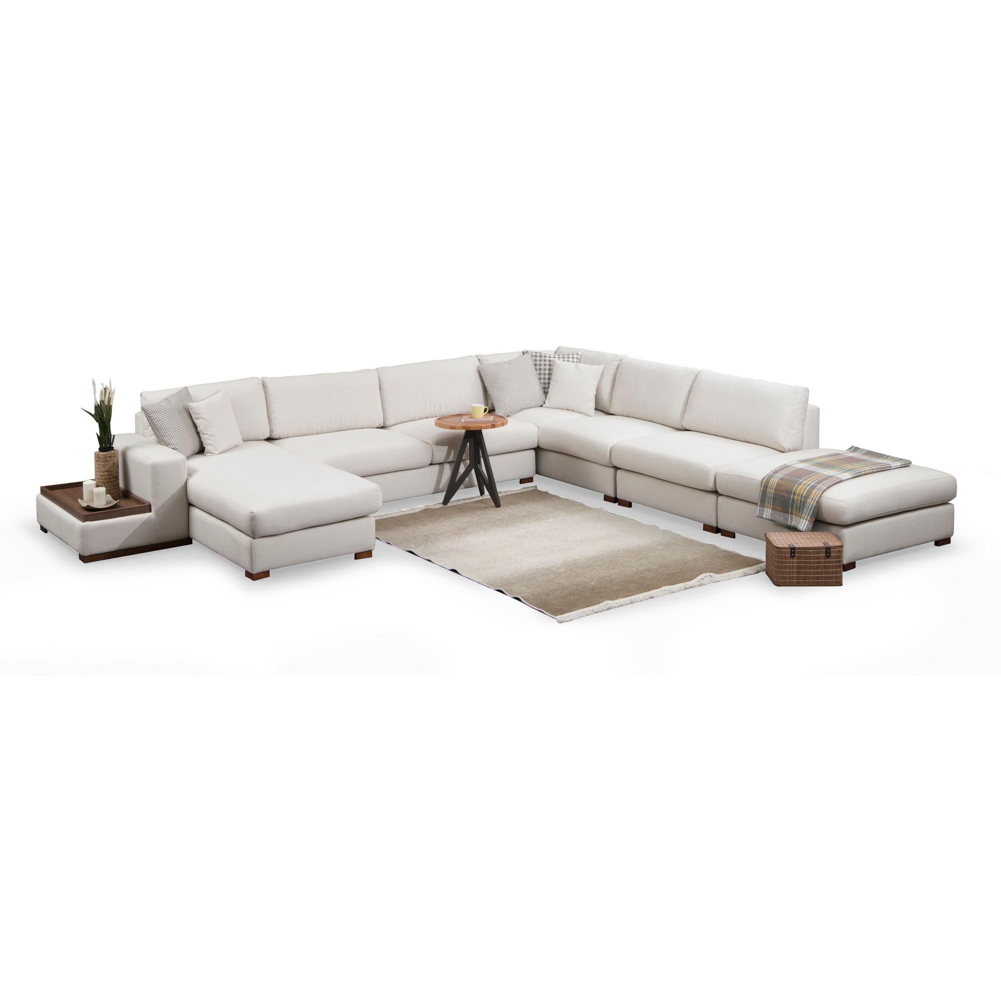 Coltar modular Atelier Del Sofa Loop, 430x95x85cm, Bej - eMAG.ro