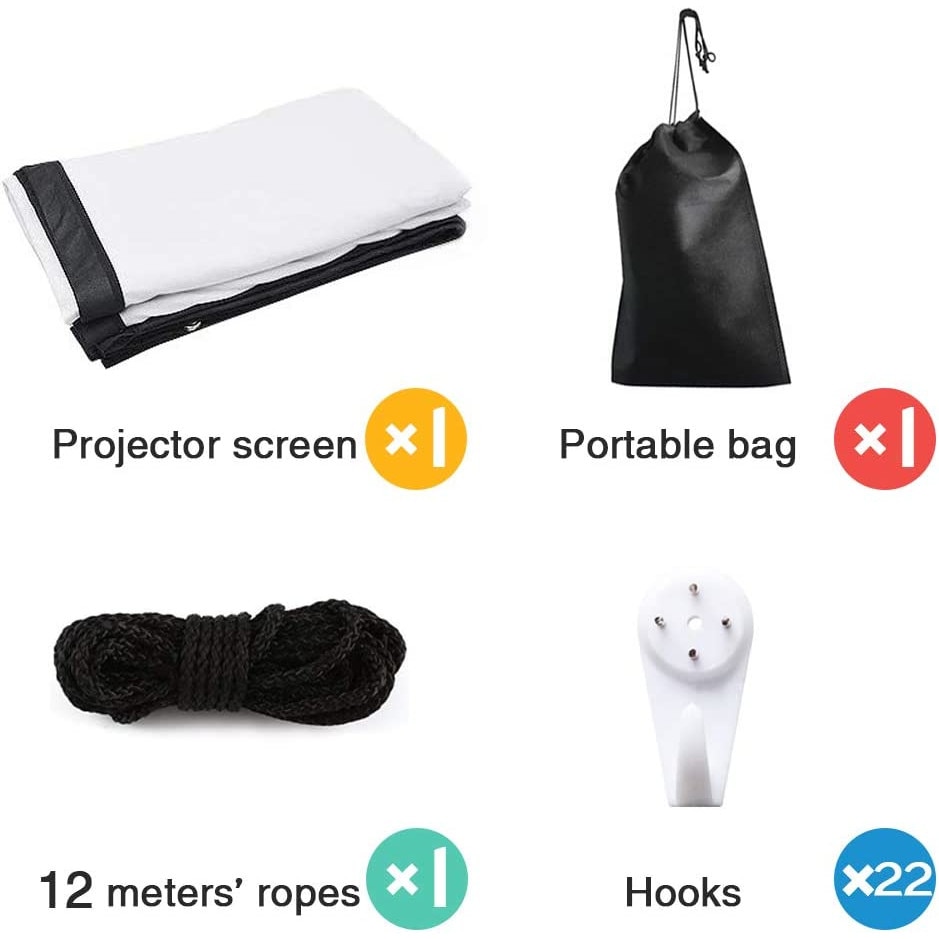 Ecran proiector portabil, Poliester, Pliabil, 16:9, 150'', Alb ...