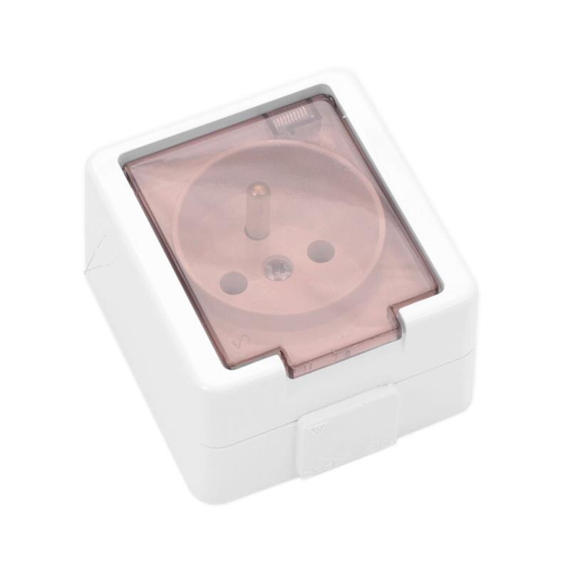 Priza cu capac, 16 A, 250 V, Alb/Maro - eMAG.ro