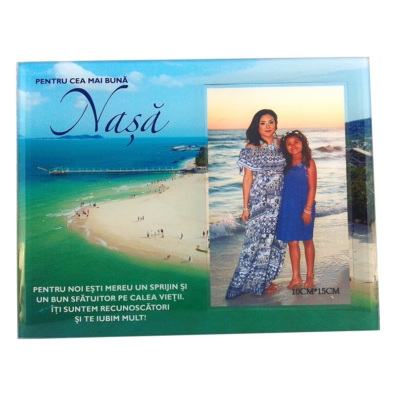 Rama foto din sticla pentru fotografii format 10x15, cu imagini ...