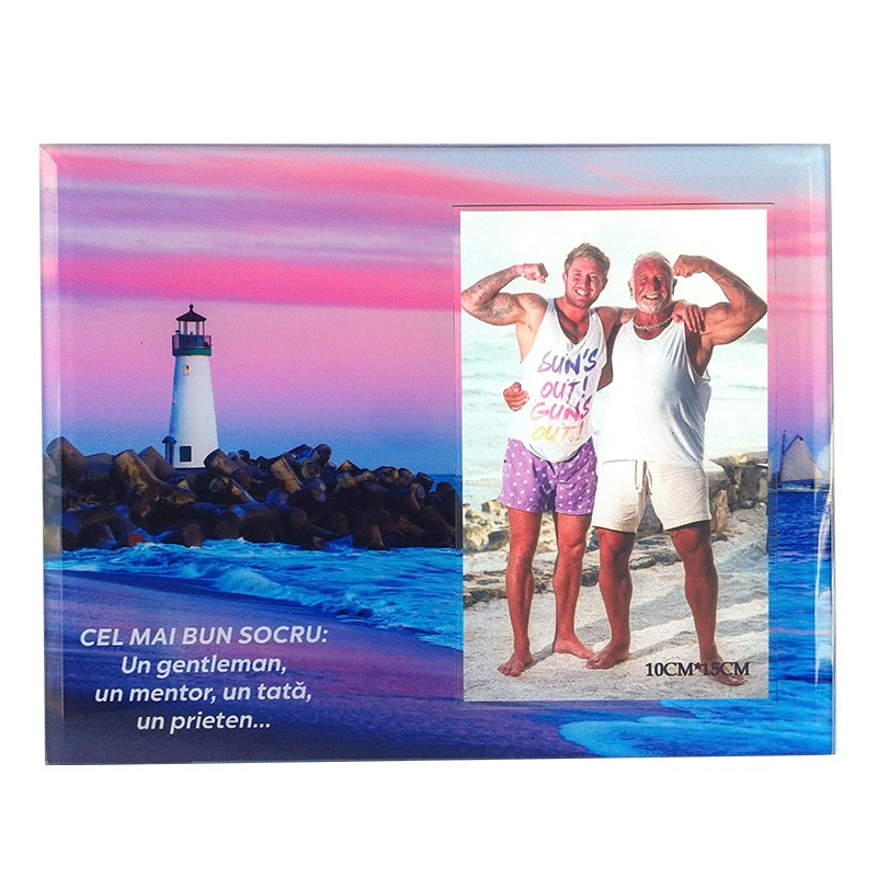 Rama foto din sticla pentru fotografii format 10x15, cu imagini ...