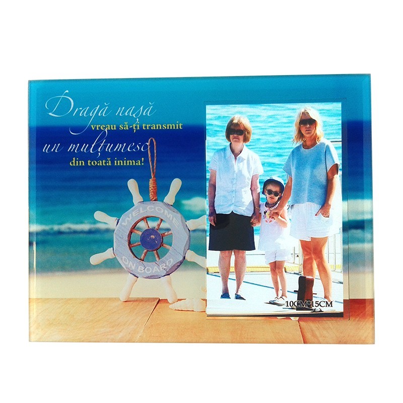 Rama foto din sticla pentru fotografii format 10x15, cu imagini ...