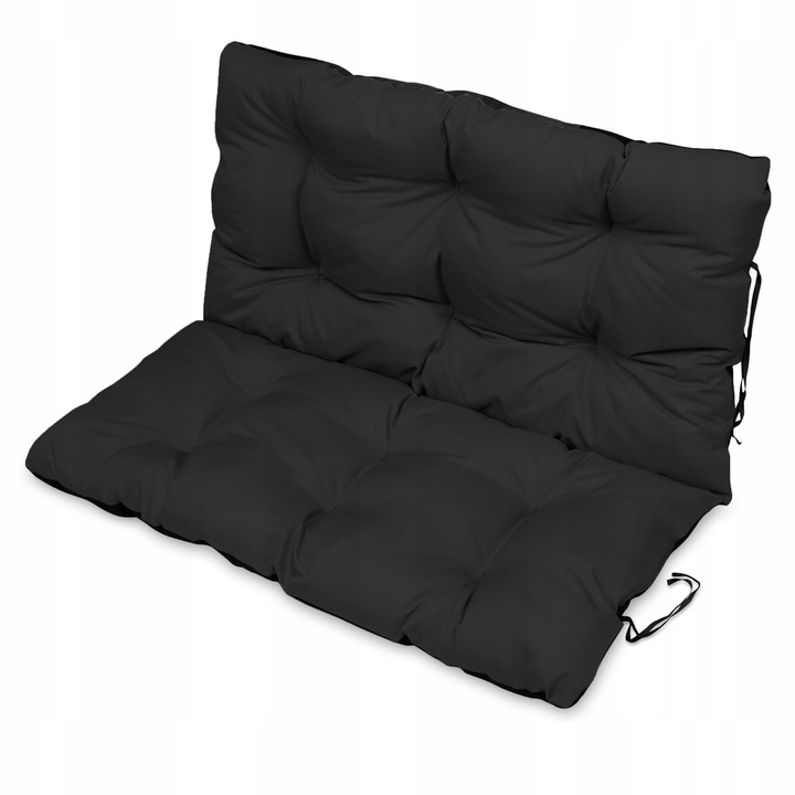 Set perna balansoar, Superkissen24, 120x60x50 + 2 perne 45 cm, Negru ...